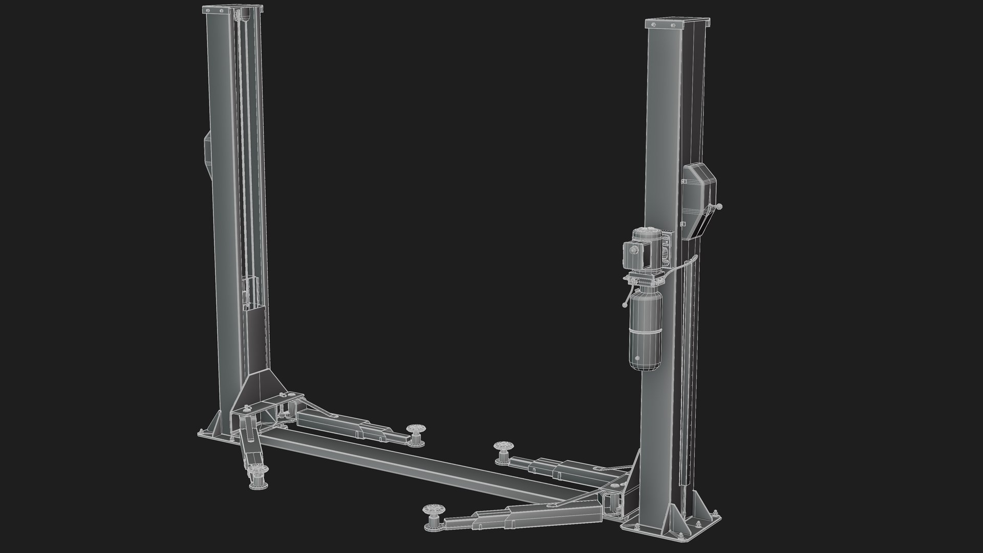 Realistic Worn Two Post Car Lift 3D Model Model - TurboSquid 2303687