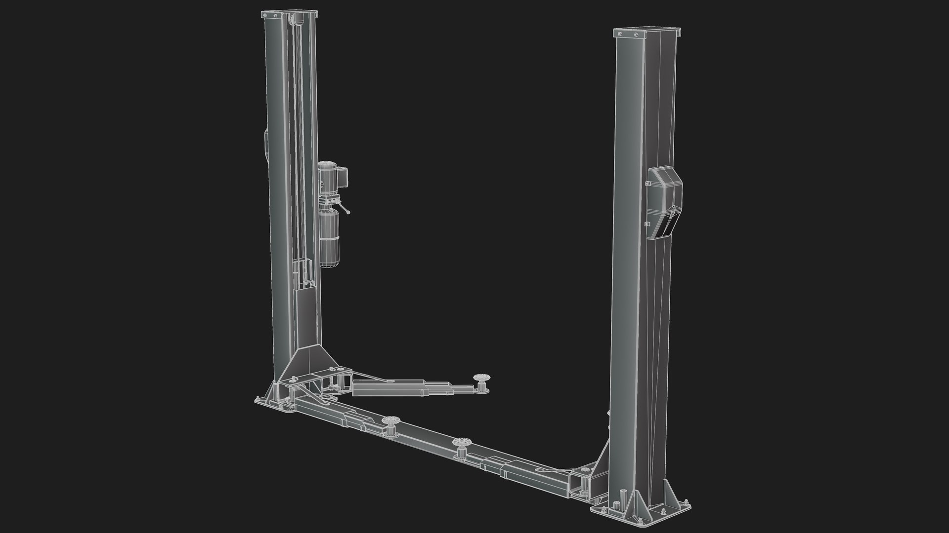Realistic Worn Two Post Car Lift 3D Model Model - TurboSquid 2303687