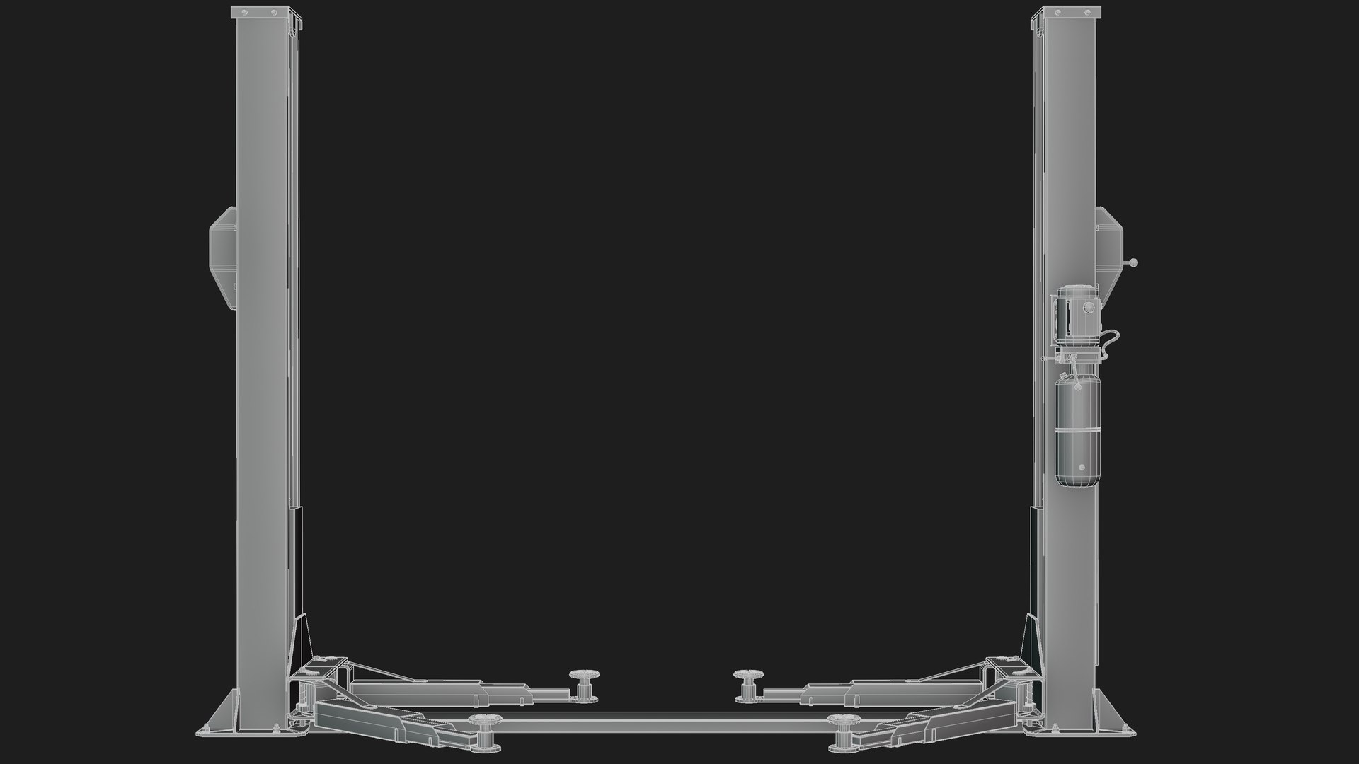 Realistic Worn Two Post Car Lift 3D Model Model - TurboSquid 2303687
