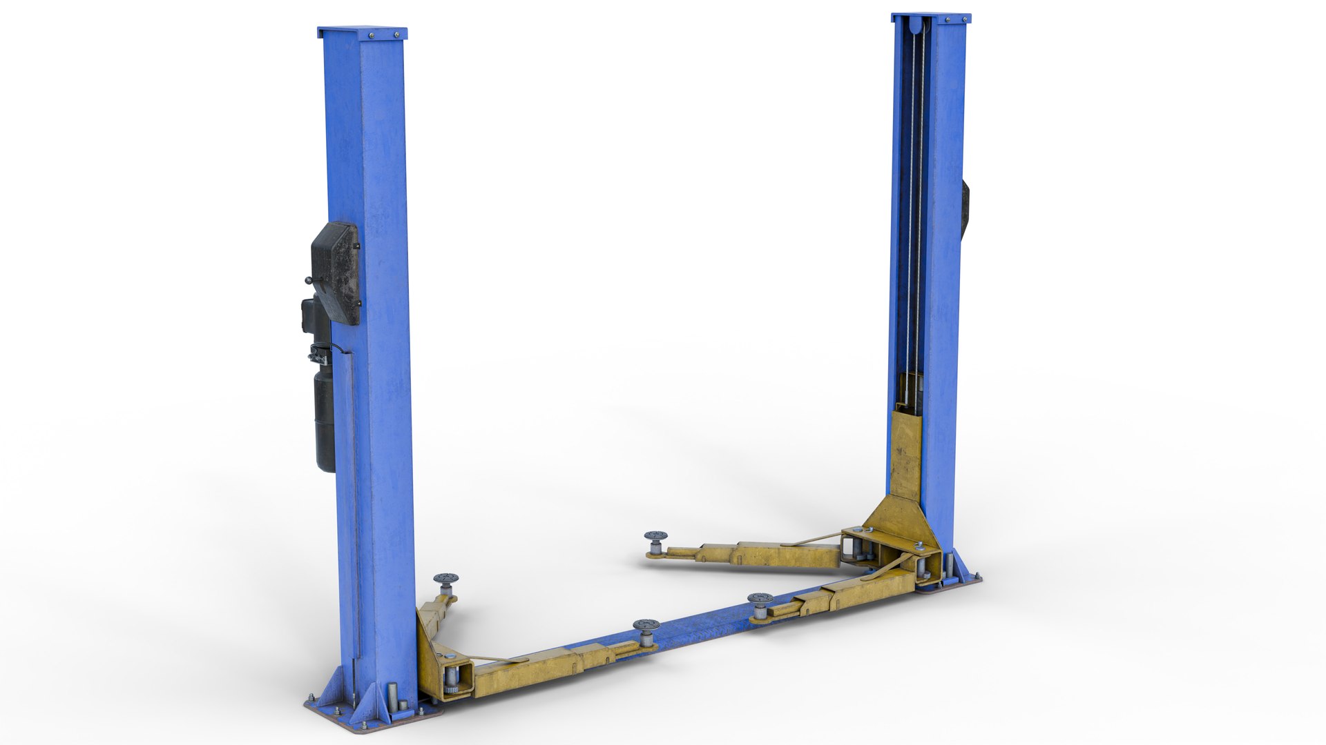 Realistic Worn Two Post Car Lift 3D Model Model - TurboSquid 2303687