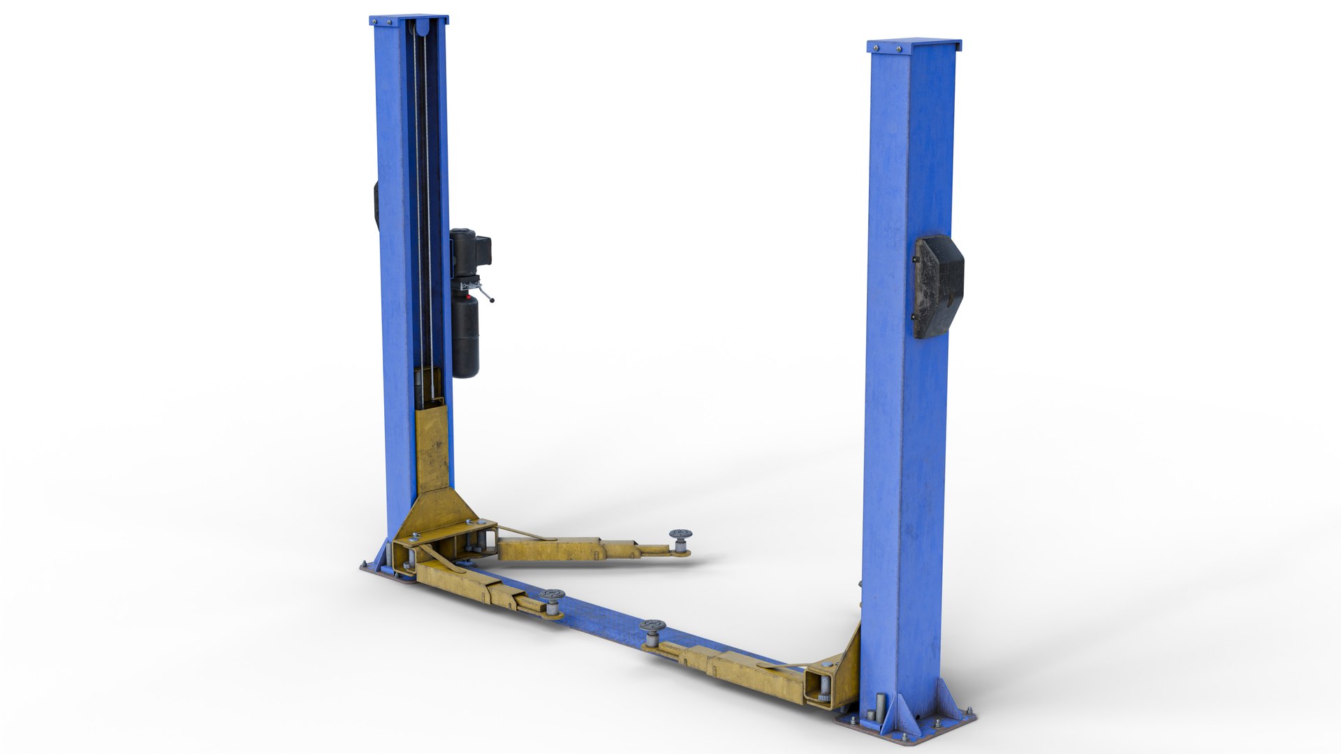 Realistic Worn Two Post Car Lift 3D Model Model - TurboSquid 2303687