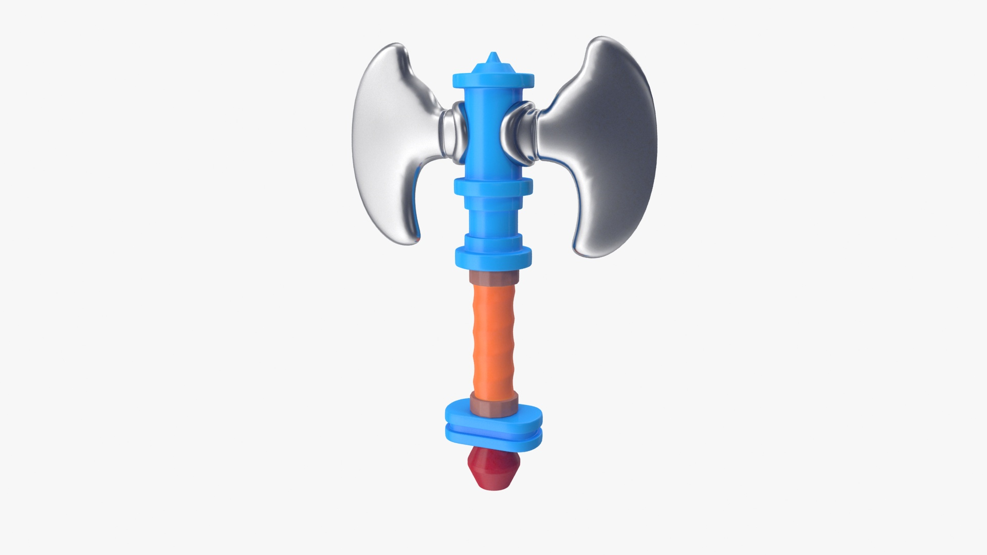 Blue And Orange Dual-Blade Axe Stylized 3D Model - TurboSquid 2422787