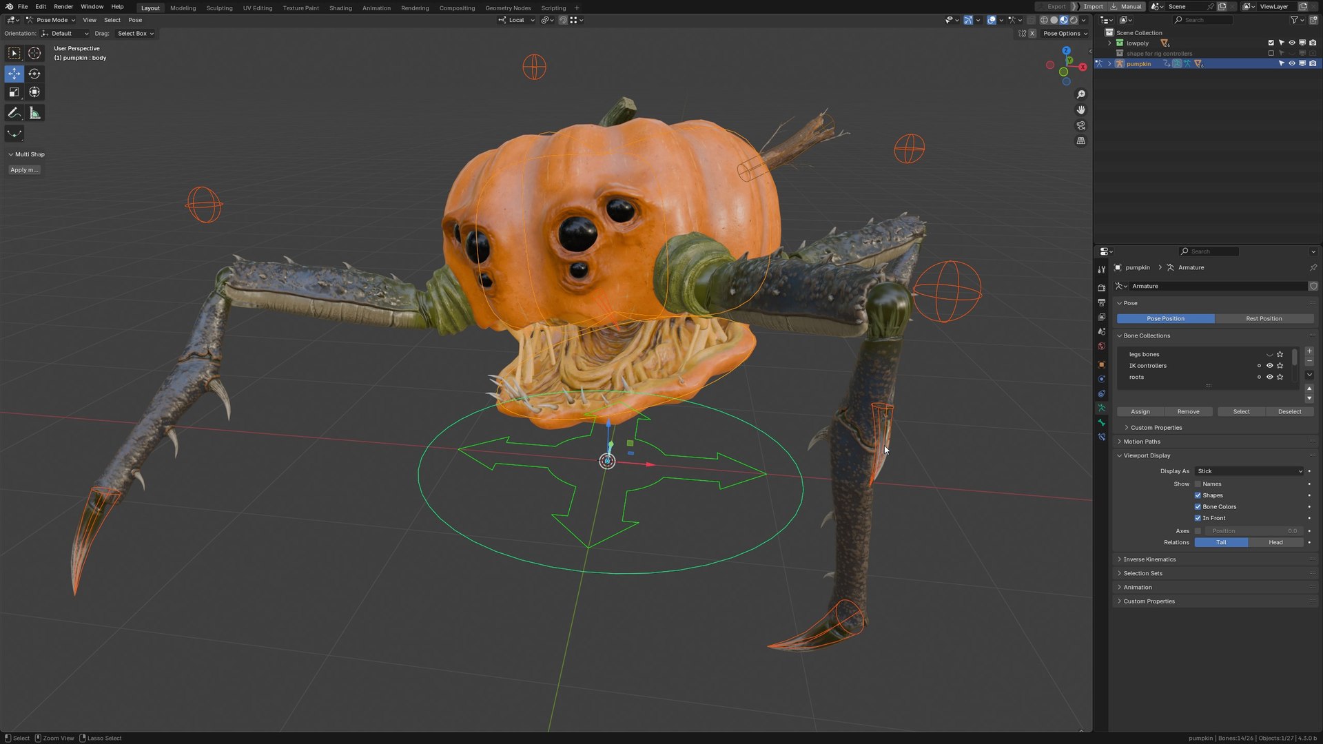 Pumpkin Spider - Monster 3D Model - TurboSquid 2299630