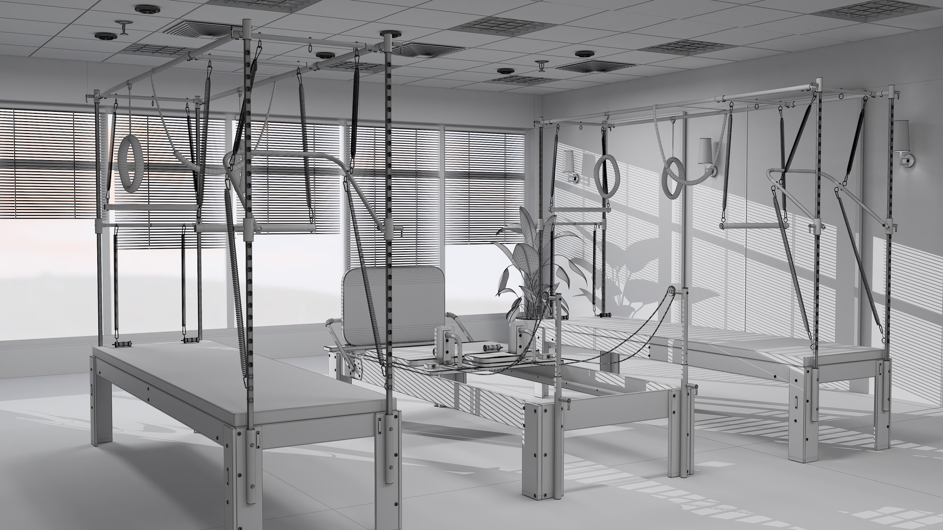 Pilates Reformer Studio Interior Model 3D Model - TurboSquid 2220725