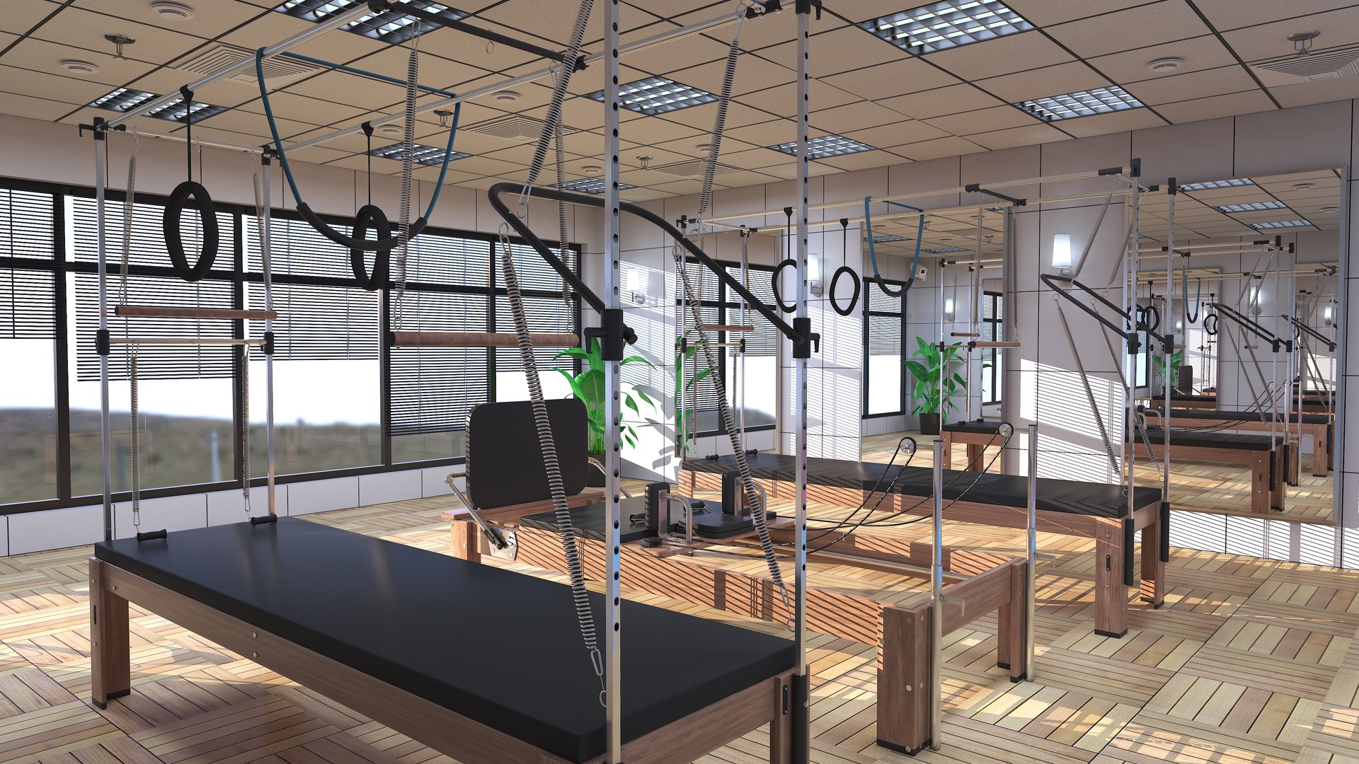 Pilates Reformer Studio Interior Model 3D Model - TurboSquid 2220725