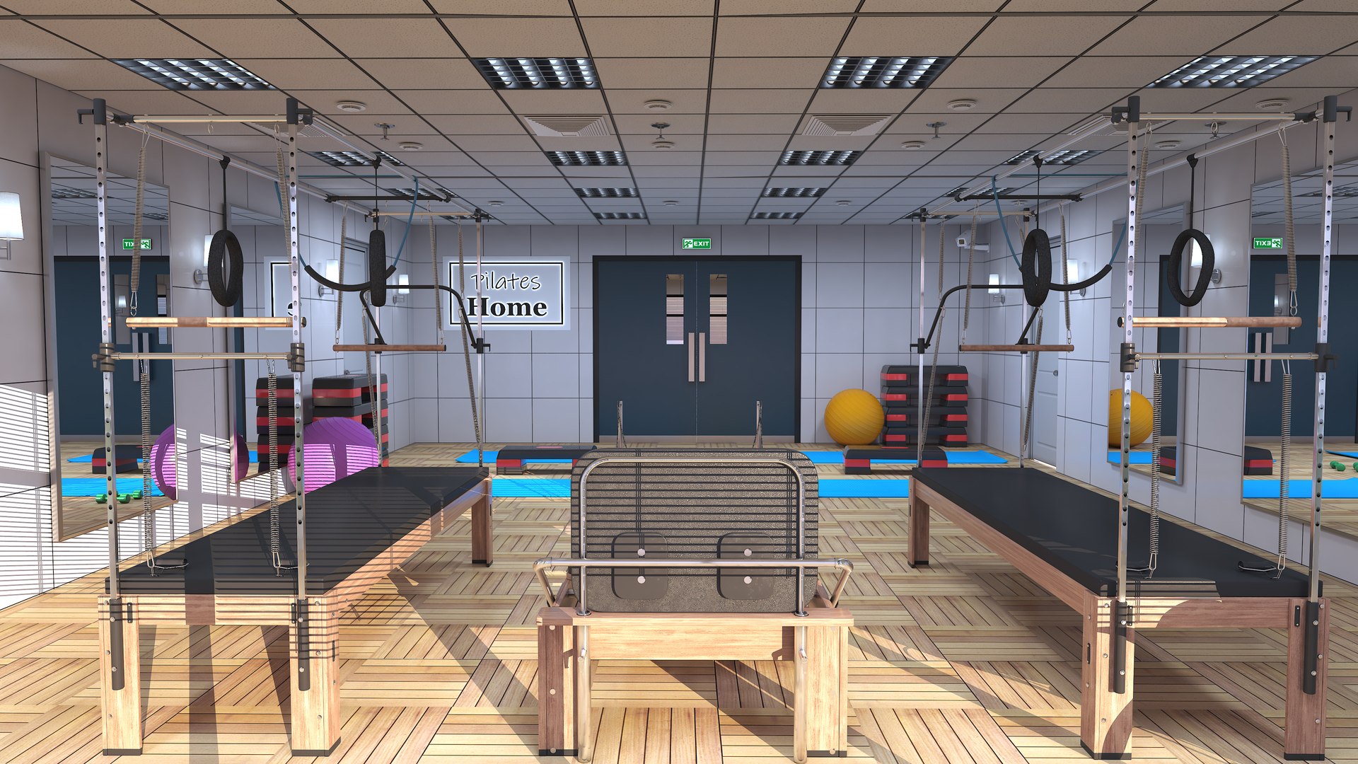 Pilates Reformer Studio Interior Model 3D Model - TurboSquid 2220725