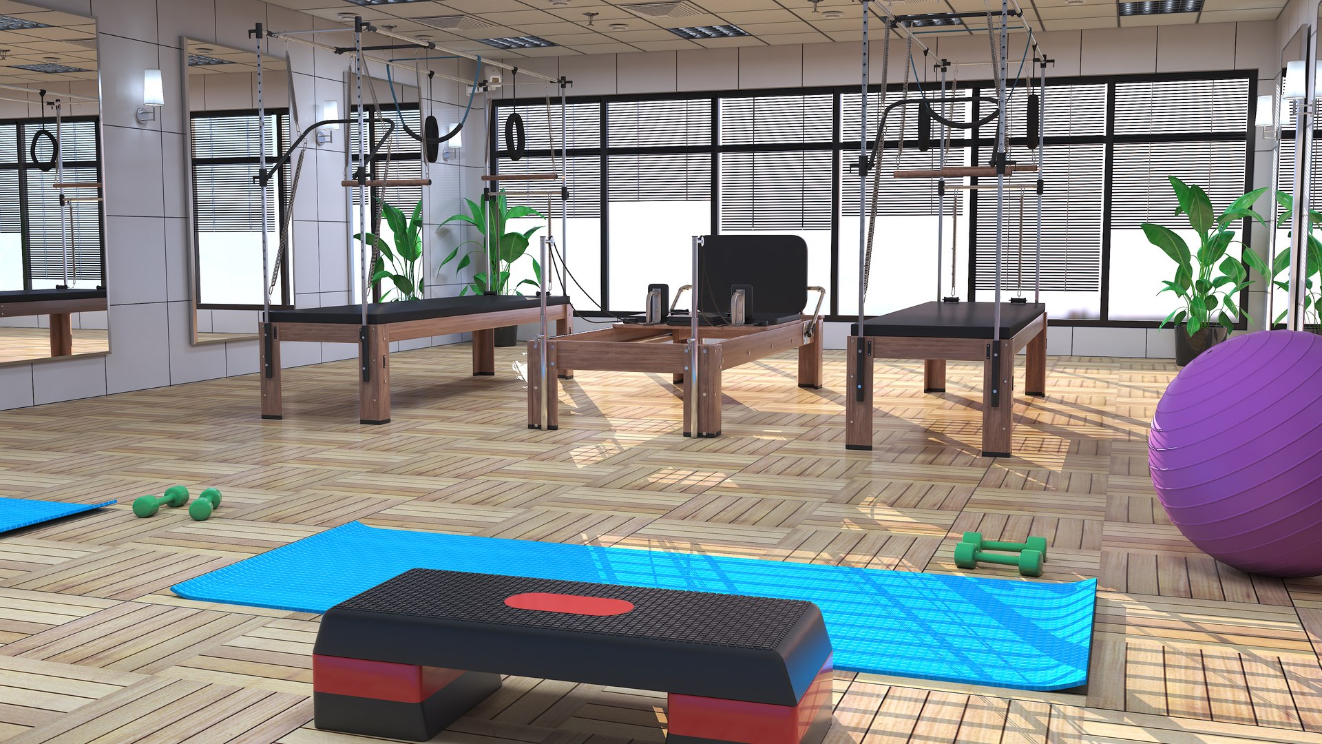Pilates Reformer Studio Interior Model 3D Model - TurboSquid 2220725