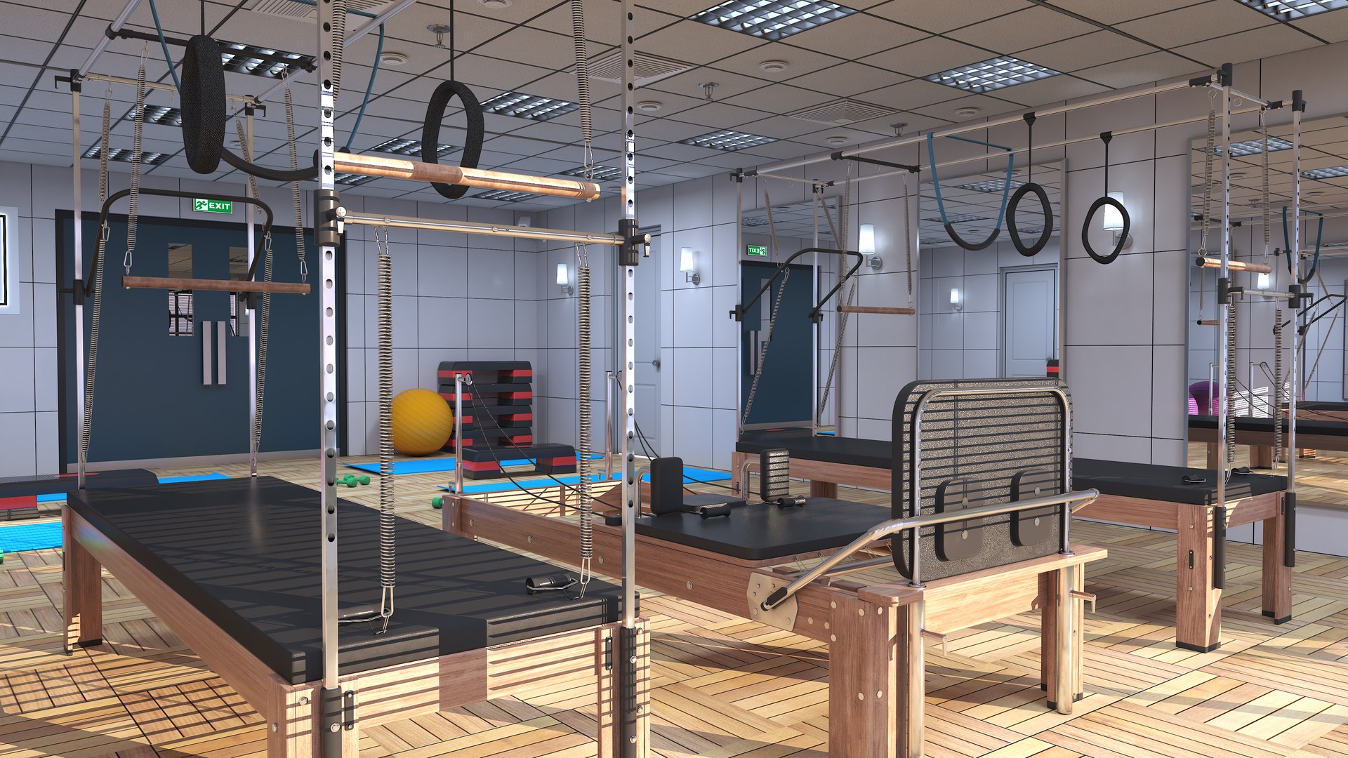 Pilates Reformer Studio Interior Model 3D Model - TurboSquid 2220725