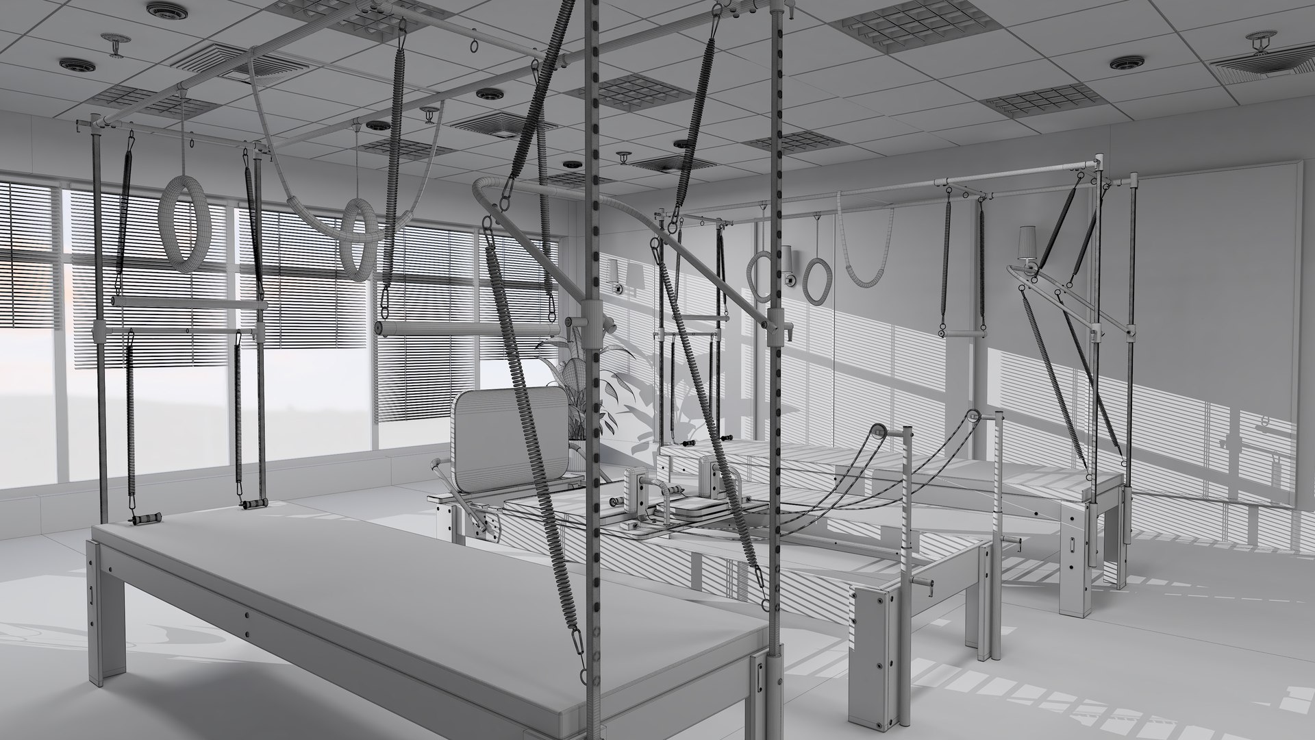 Pilates Reformer Studio Interior Model 3D Model - TurboSquid 2220725