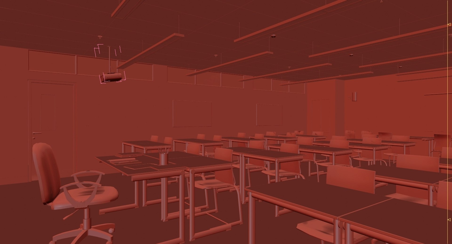 3D classroom interior model - TurboSquid 1217179