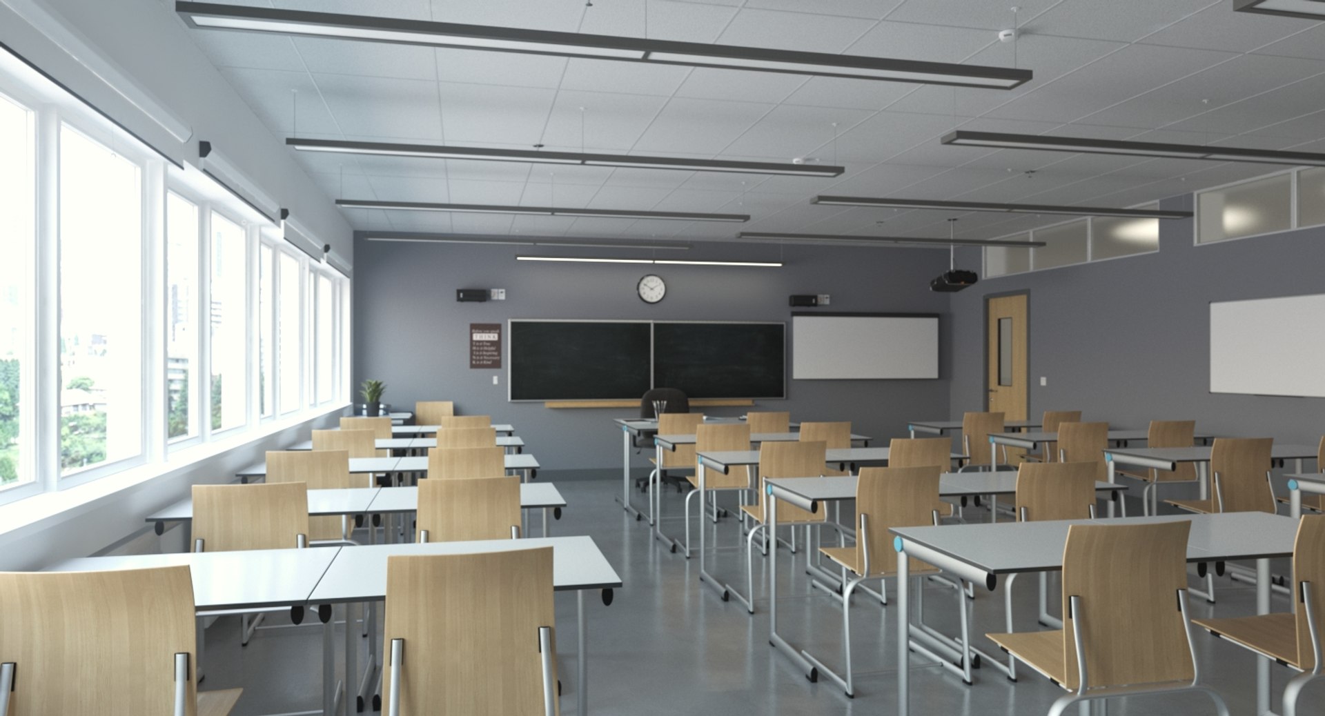 3D classroom interior model - TurboSquid 1217179