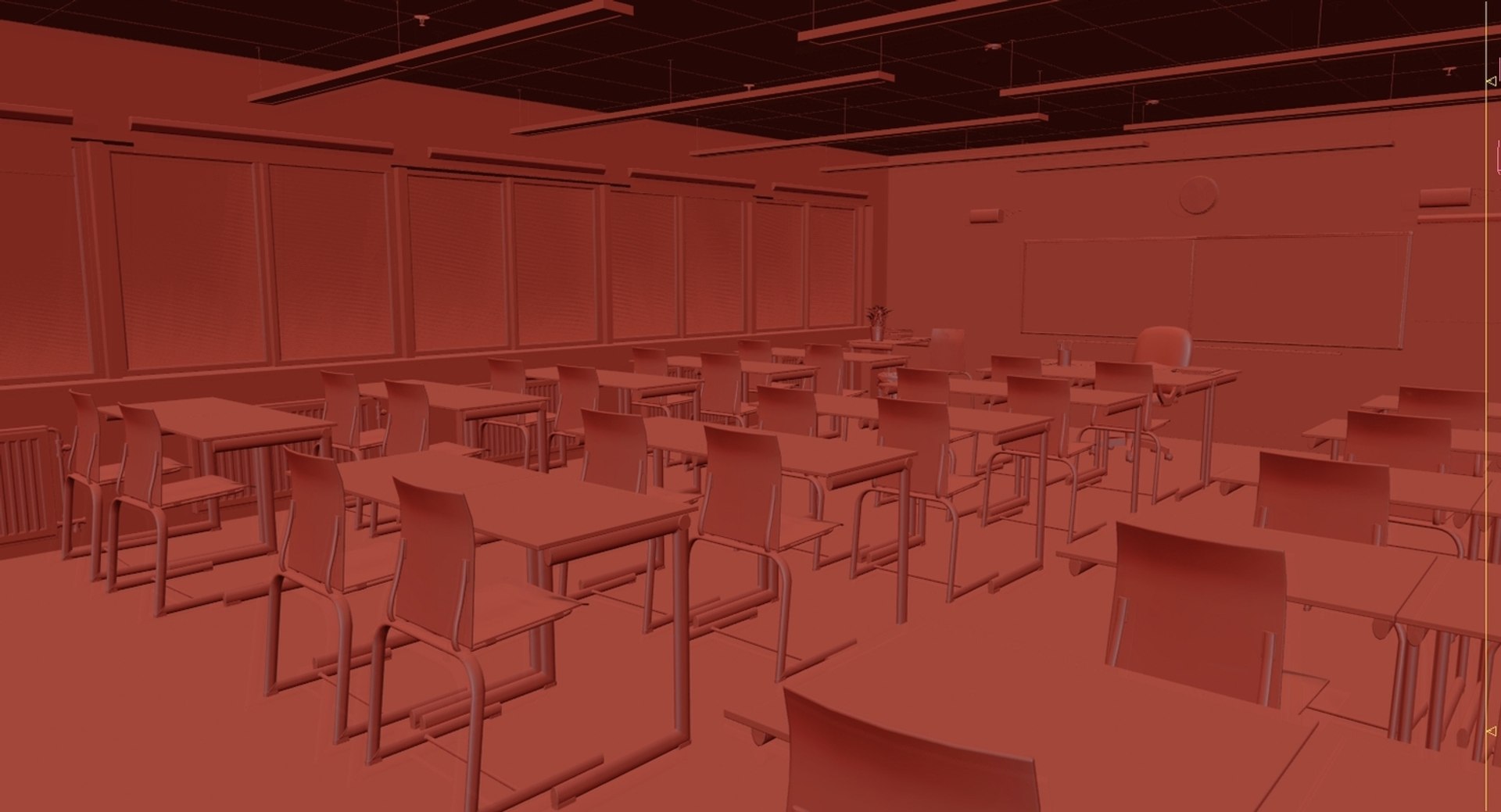 3D classroom interior model - TurboSquid 1217179