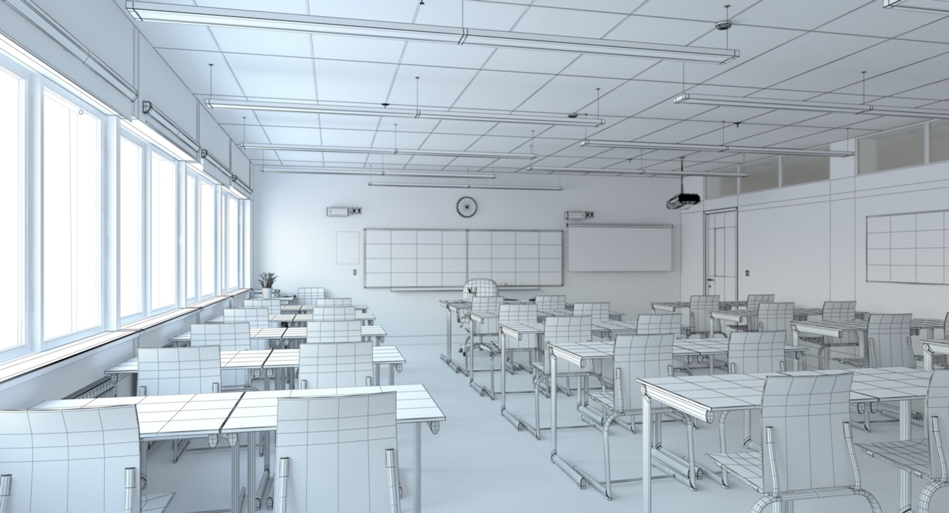 3D classroom interior model - TurboSquid 1217179