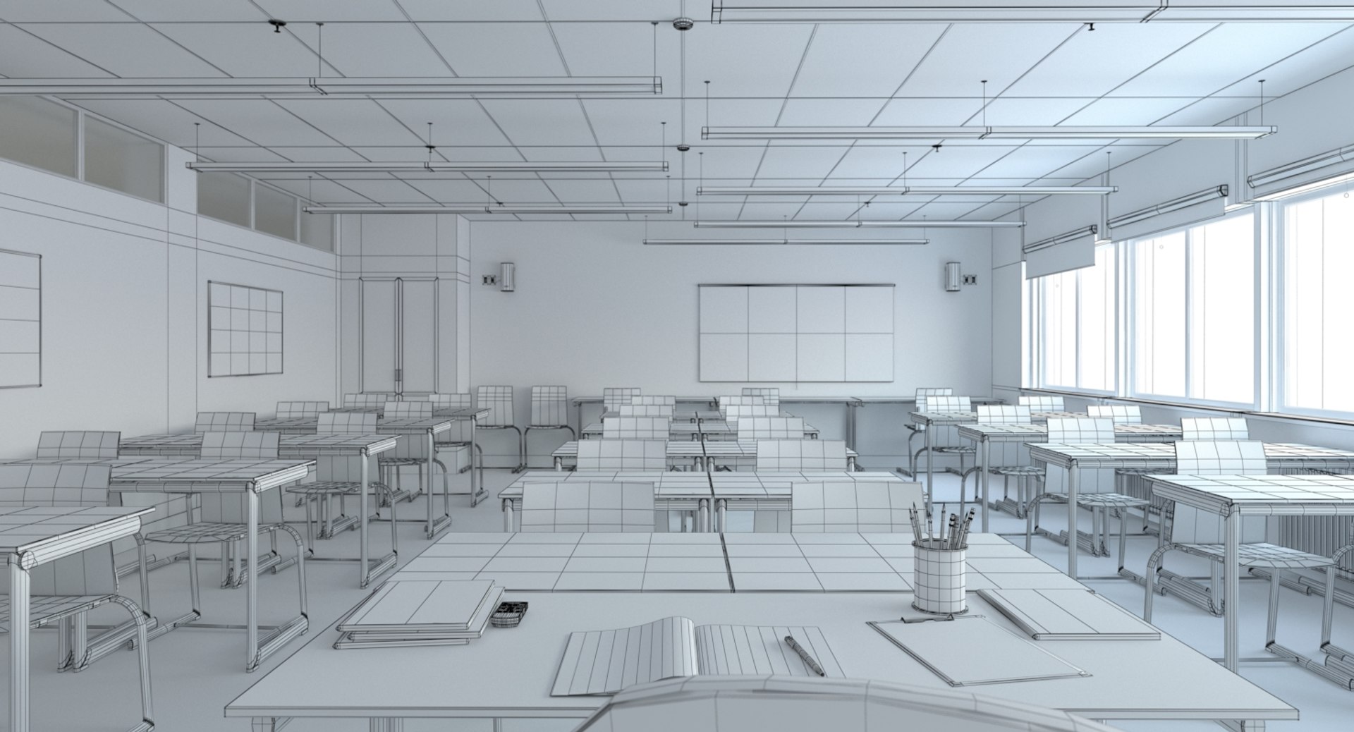 3D classroom interior model - TurboSquid 1217179