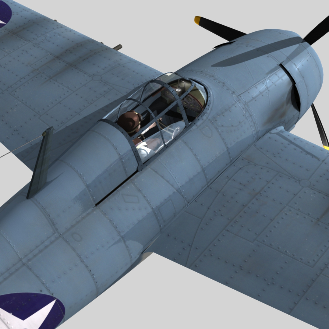 3d max f4f wildcat grumman fighter
