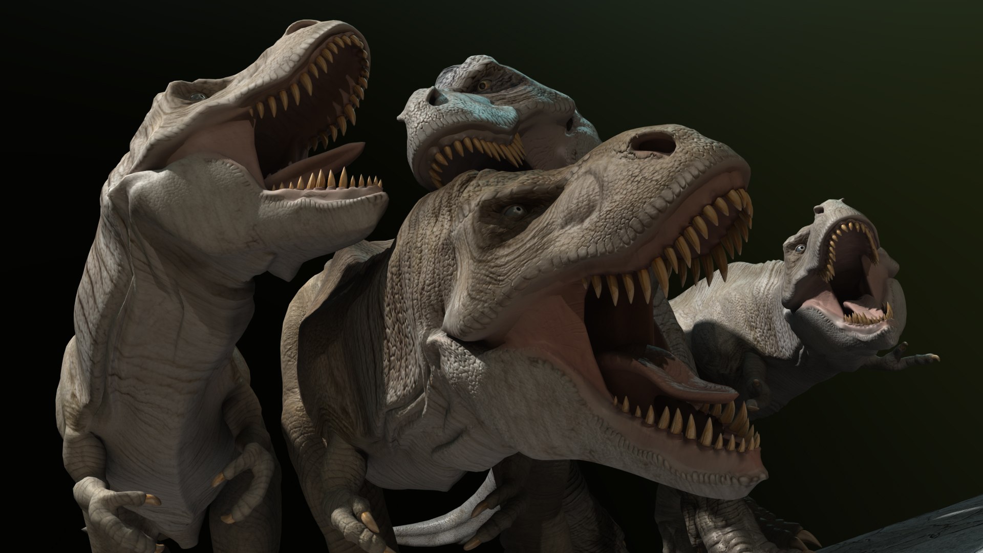 3D Fighting Tyrannosaurs - TurboSquid 1301384
