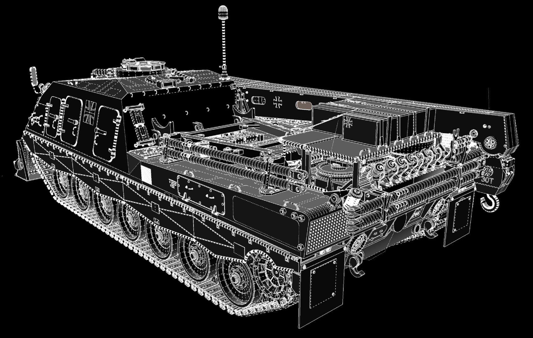 3D Leopard 2 Bergepanzer 3 Buffel ARV Ultra Detailed Bysanders 3D ...