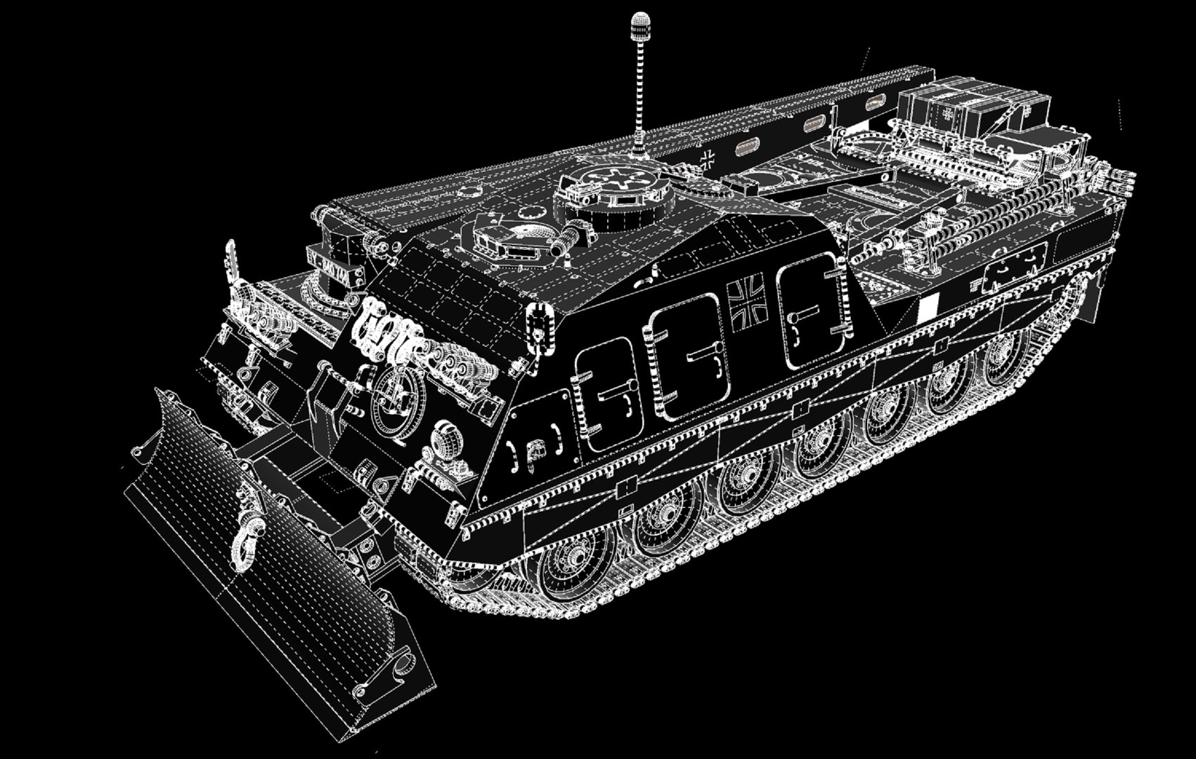 3D Leopard 2 Bergepanzer 3 Buffel ARV Ultra Detailed Bysanders 3D ...