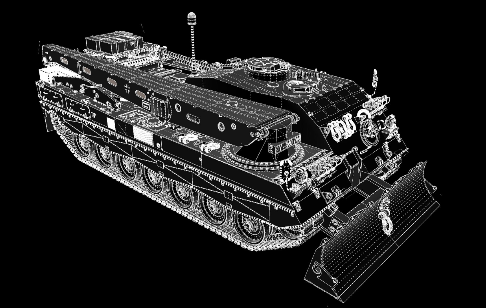 3D Leopard 2 Bergepanzer 3 Buffel ARV Ultra Detailed Bysanders 3D ...