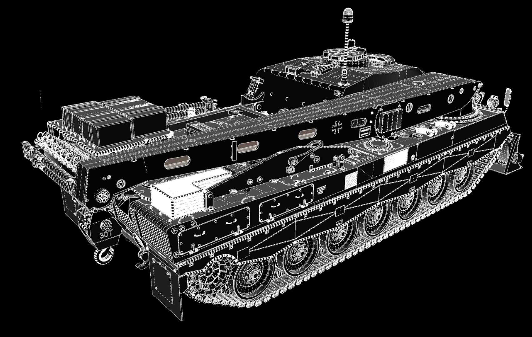 3D Leopard 2 Bergepanzer 3 Buffel ARV Ultra Detailed Bysanders 3D ...