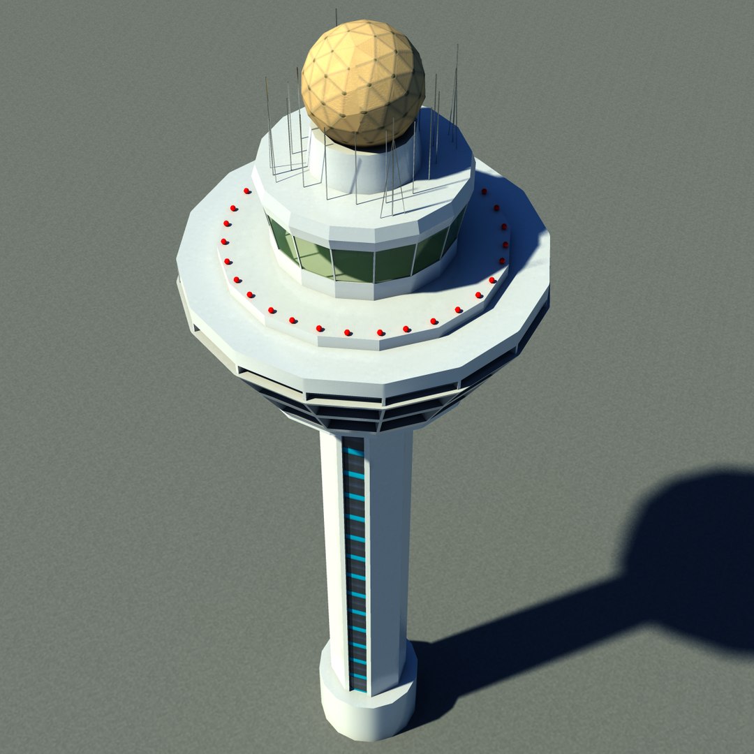 Singapore Changi Airport Control Tower 3d 3ds