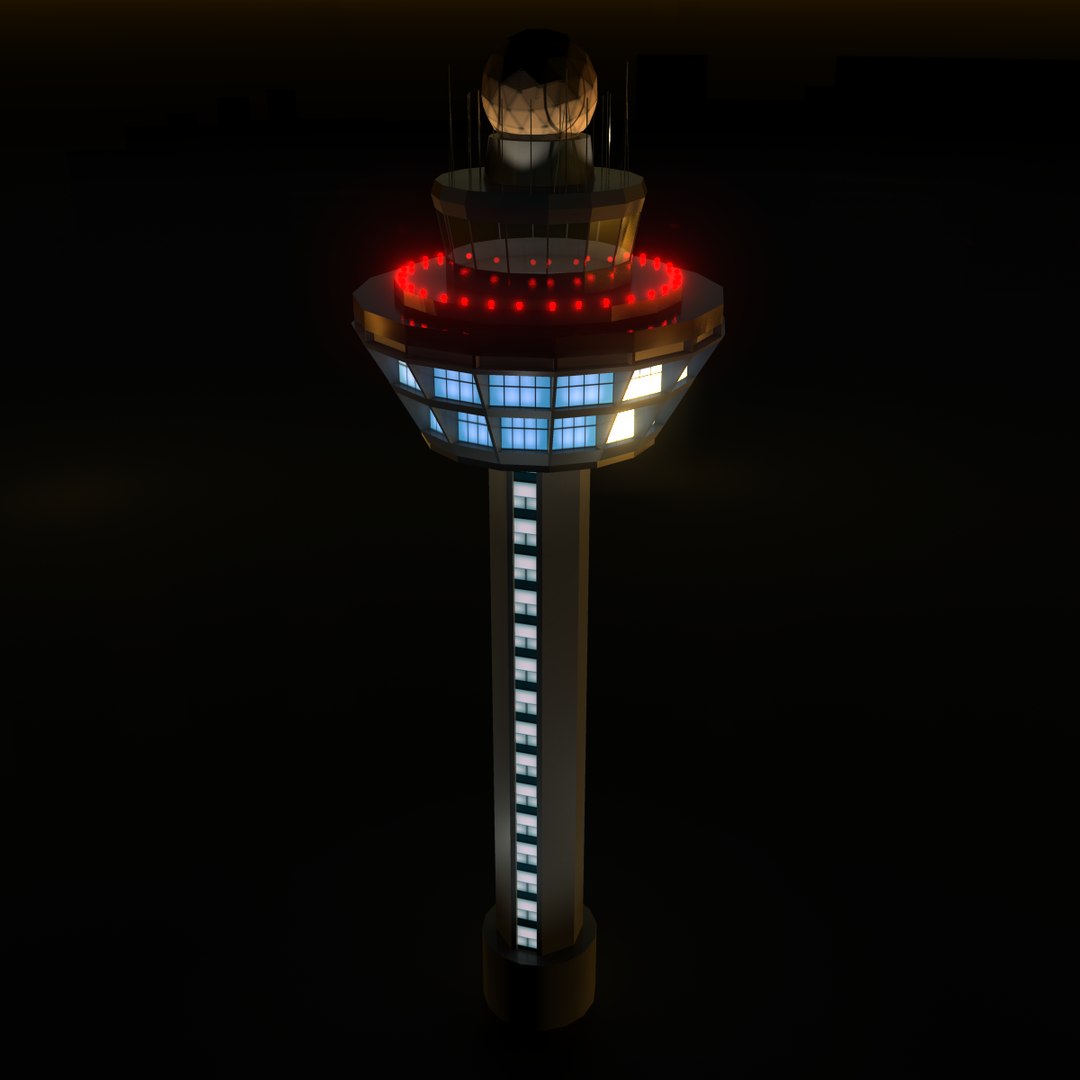 Singapore Changi Airport Control Tower 3d 3ds