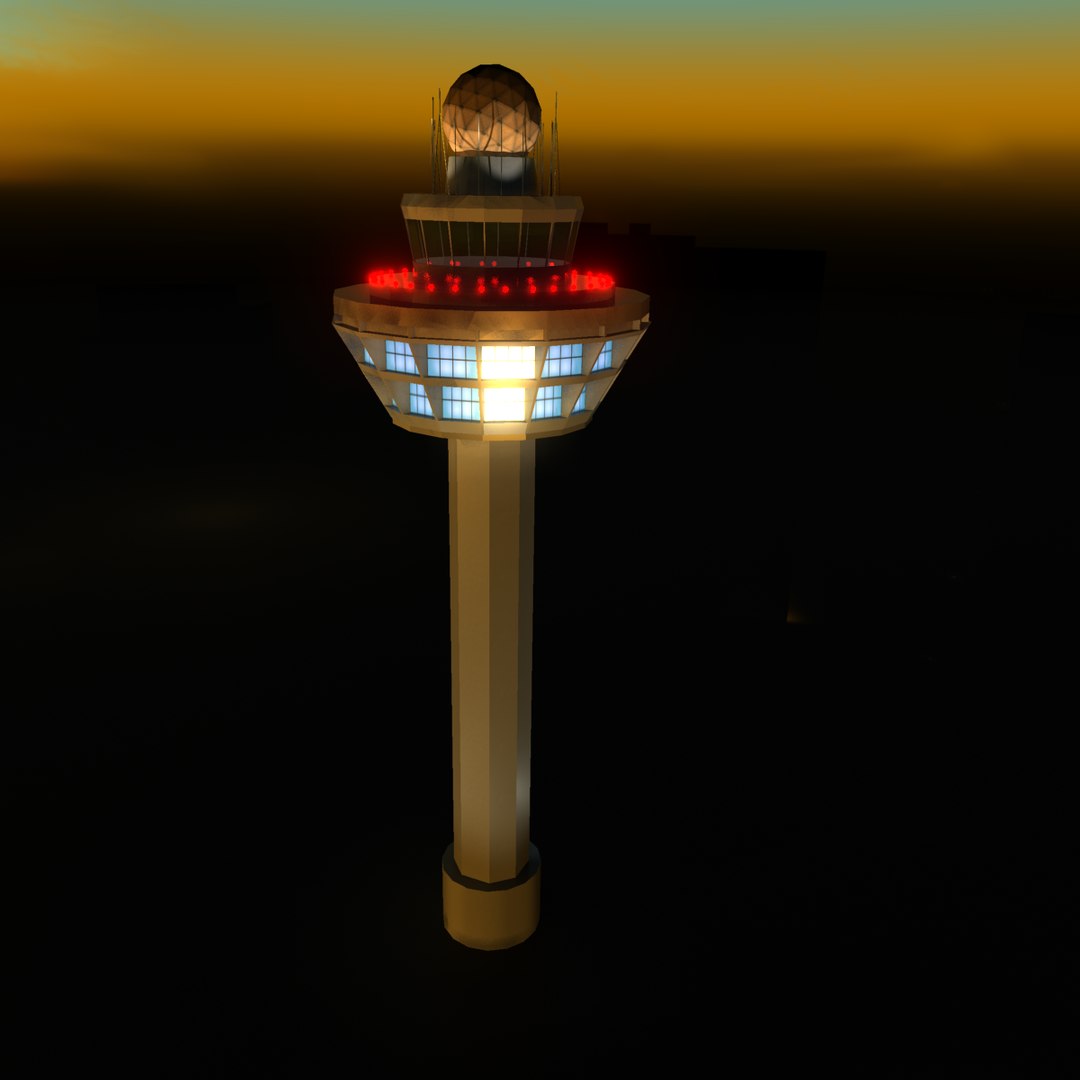 Singapore Changi Airport Control Tower 3d 3ds