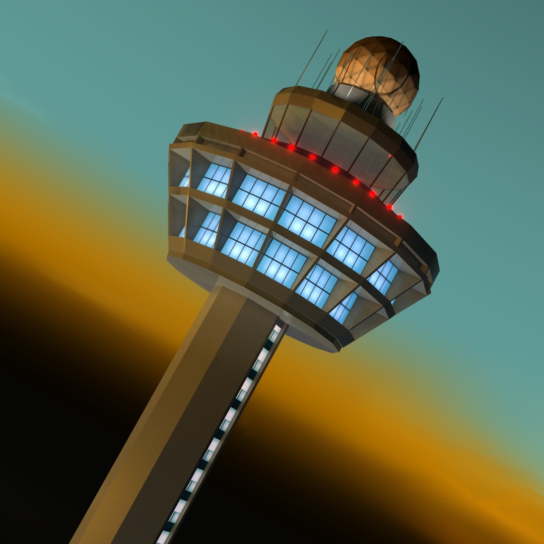 Singapore Changi Airport Control Tower 3d 3ds