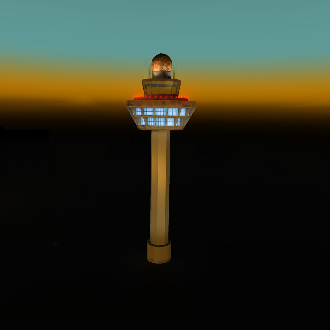 Singapore Changi Airport Control Tower 3d 3ds