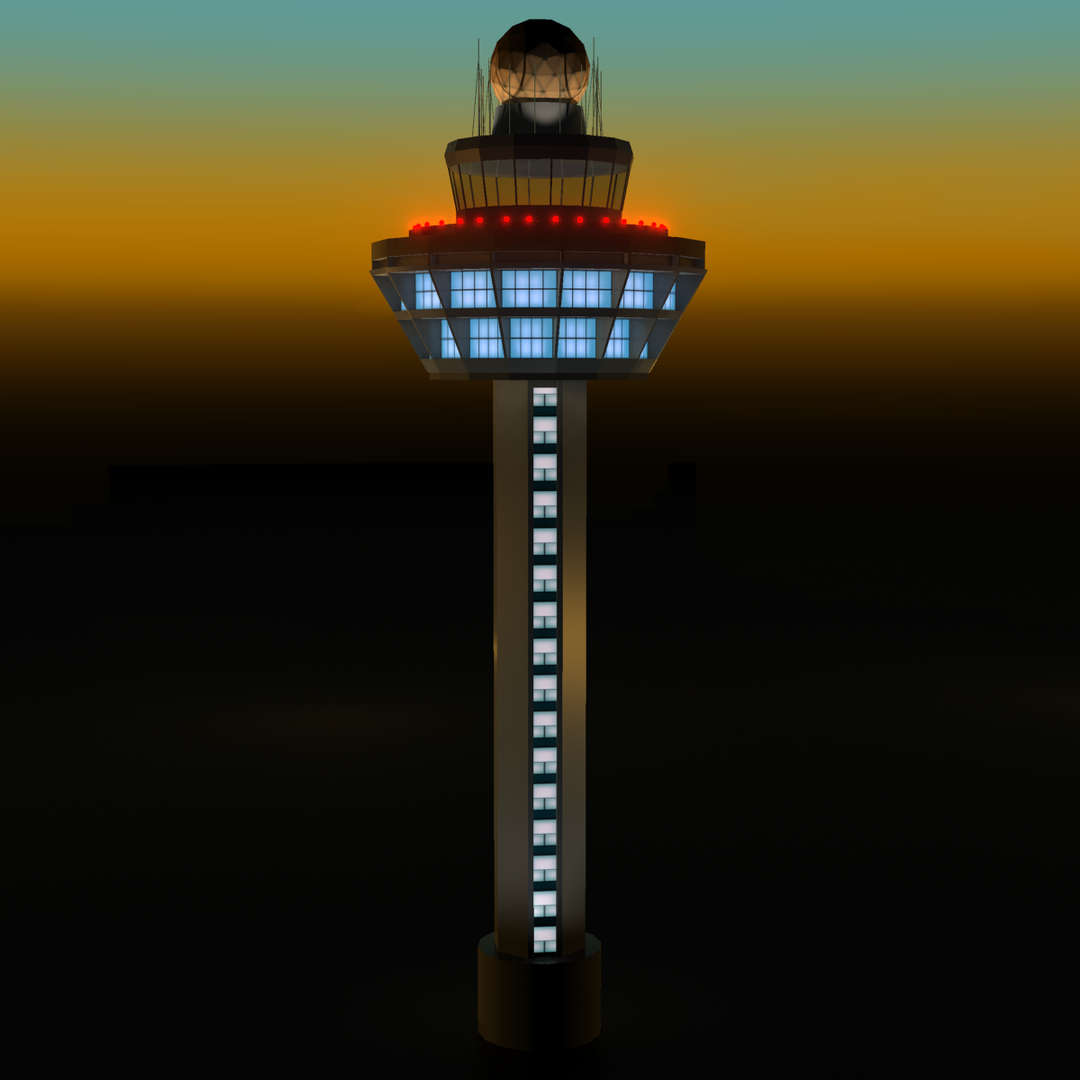 Singapore Changi Airport Control Tower 3d 3ds