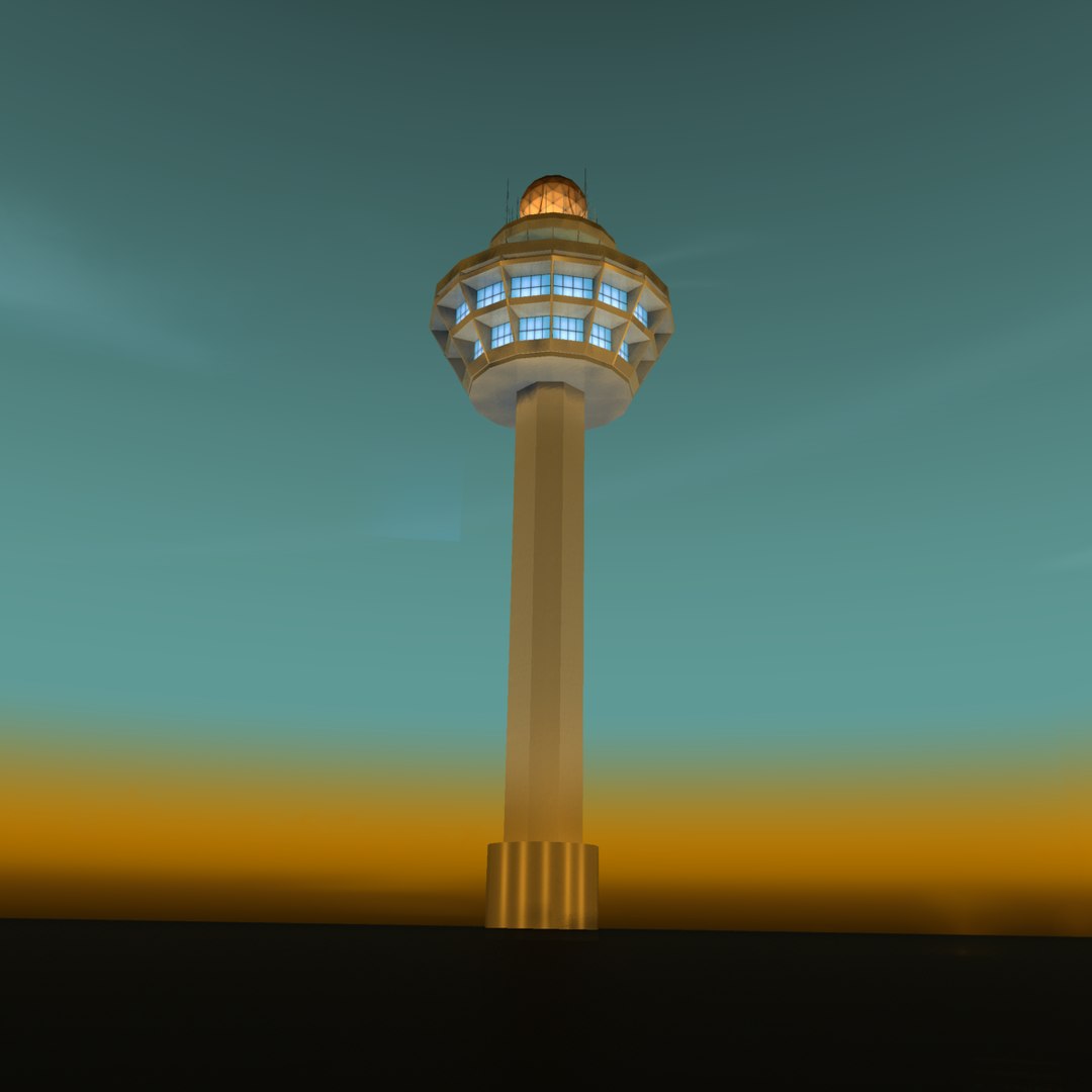 Singapore Changi Airport Control Tower 3d 3ds