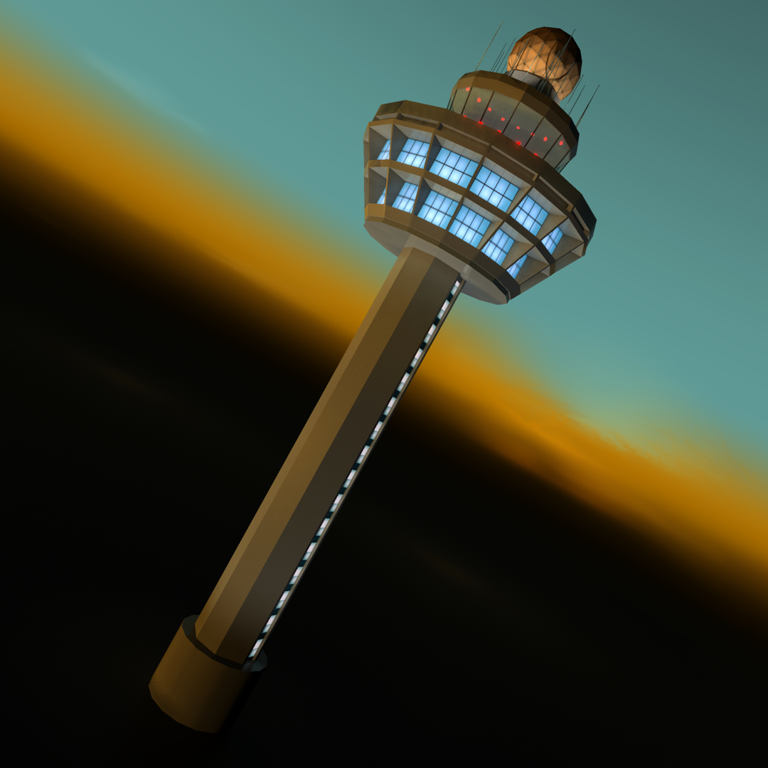 singapore changi airport control tower 3d 3ds