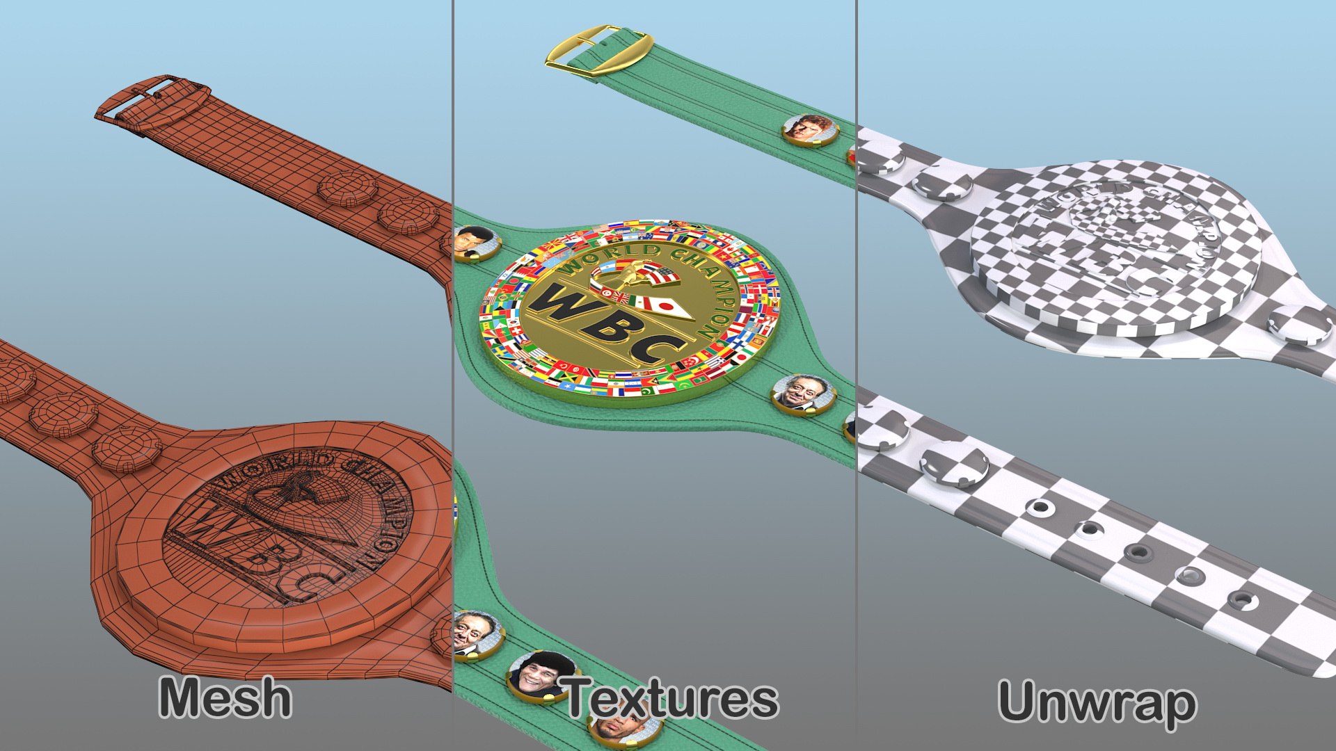 Wbc Championship Boxing Belt 3D Model - TurboSquid 1472477