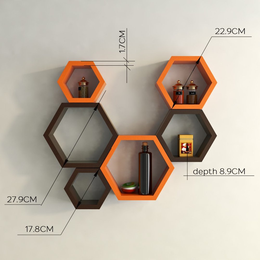 3D Hexagon Shelf - TurboSquid 1866079