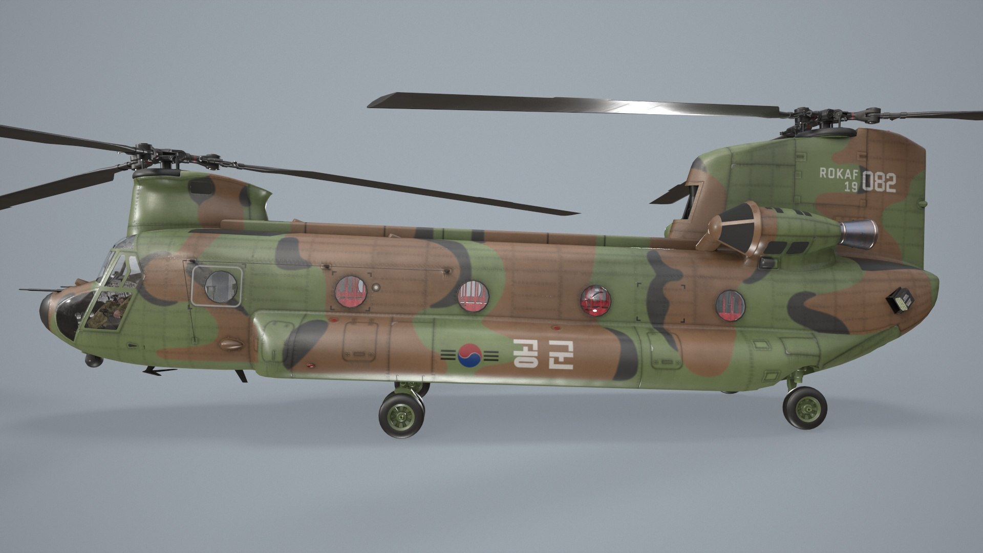 CH-47 Chinook Korean Air Force Basic Animation 3D model - TurboSquid ...