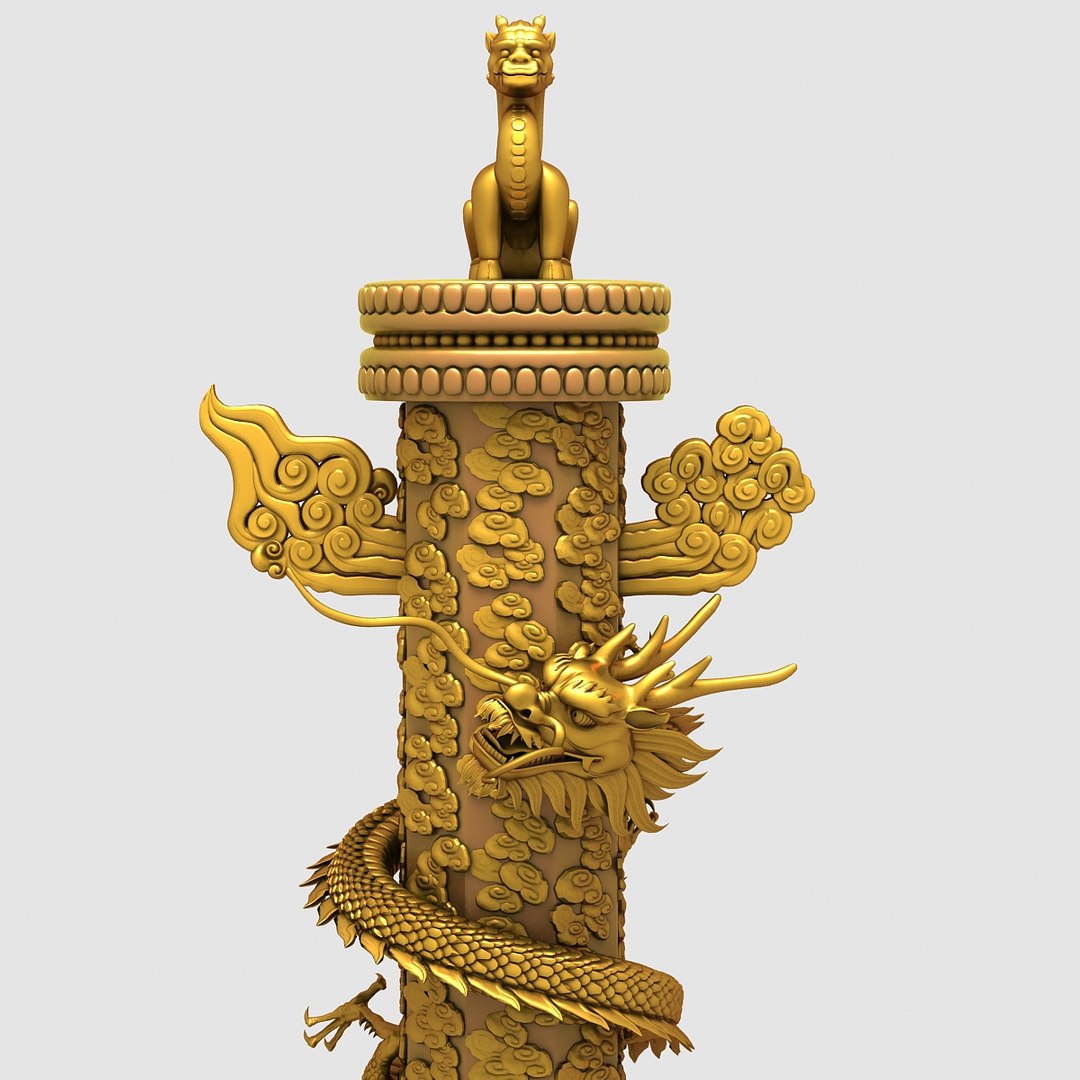 3d Chinese Dragon Pillar