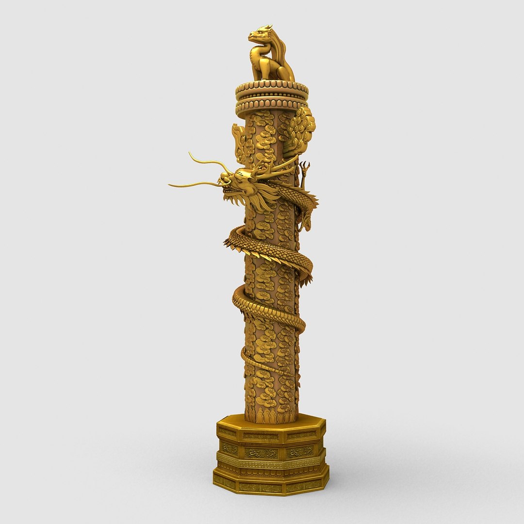 3d Chinese Dragon Pillar