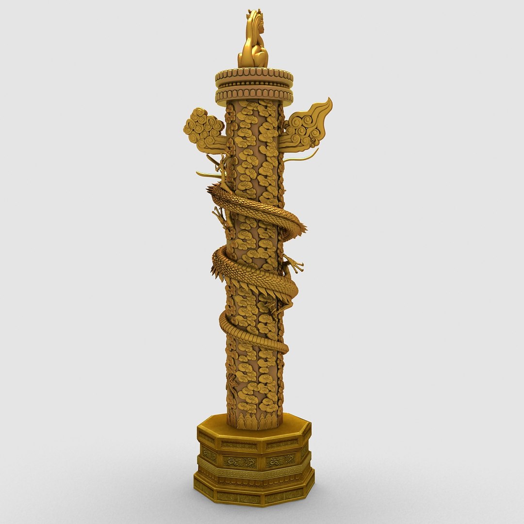3d Chinese Dragon Pillar