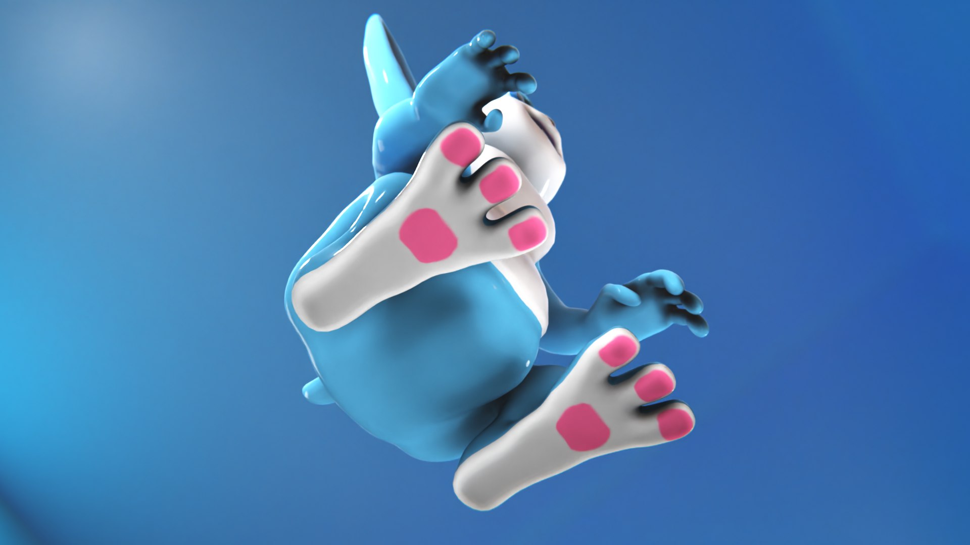 Blue Sky Rabbit 3D Cartoon Model - TurboSquid 2232540