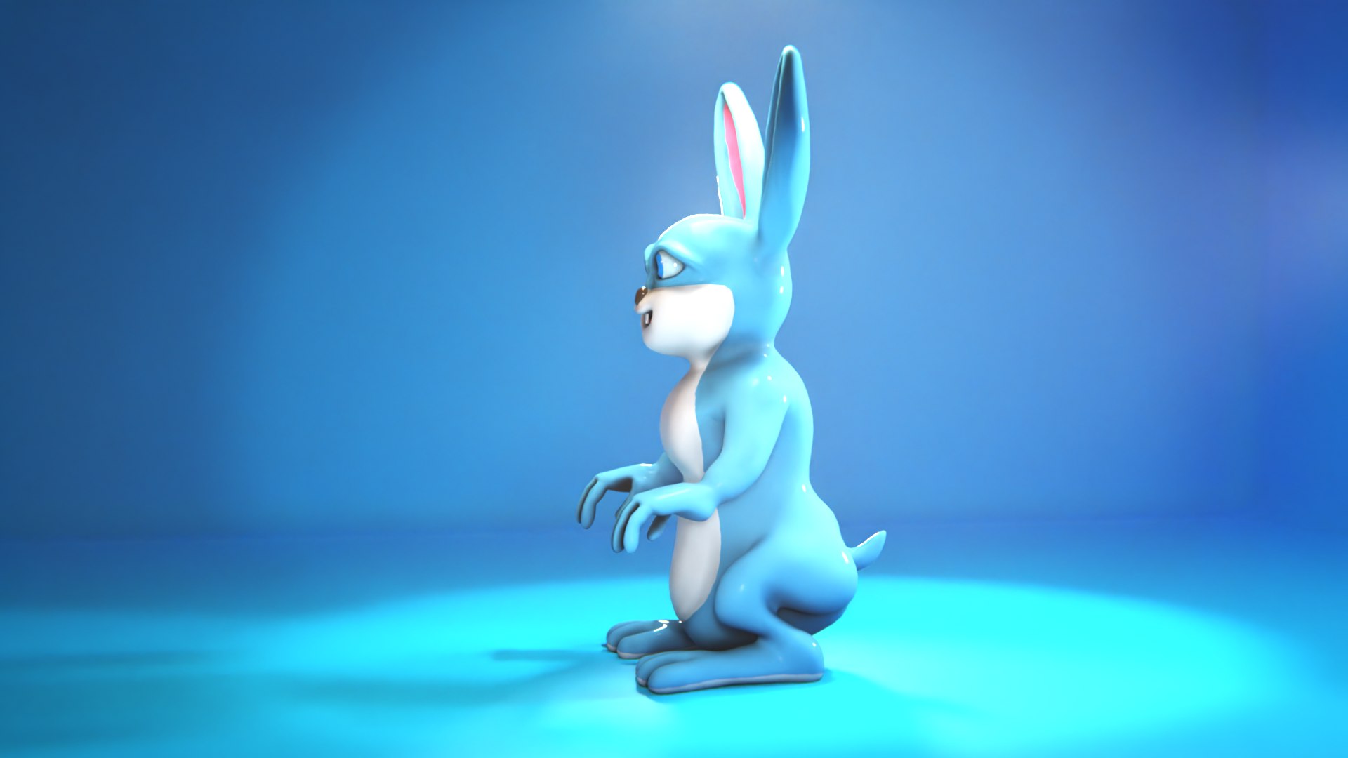 Blue Sky Rabbit 3D Cartoon Model - TurboSquid 2232540