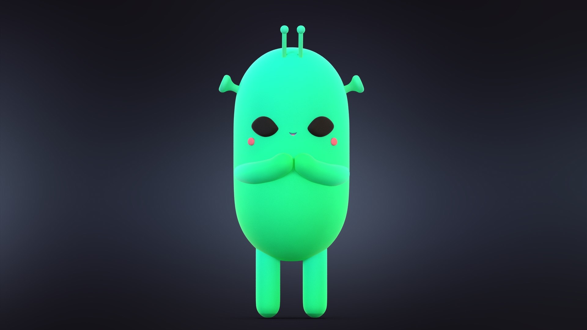 Cute Cartoon Alien 3D Model - TurboSquid 1631212