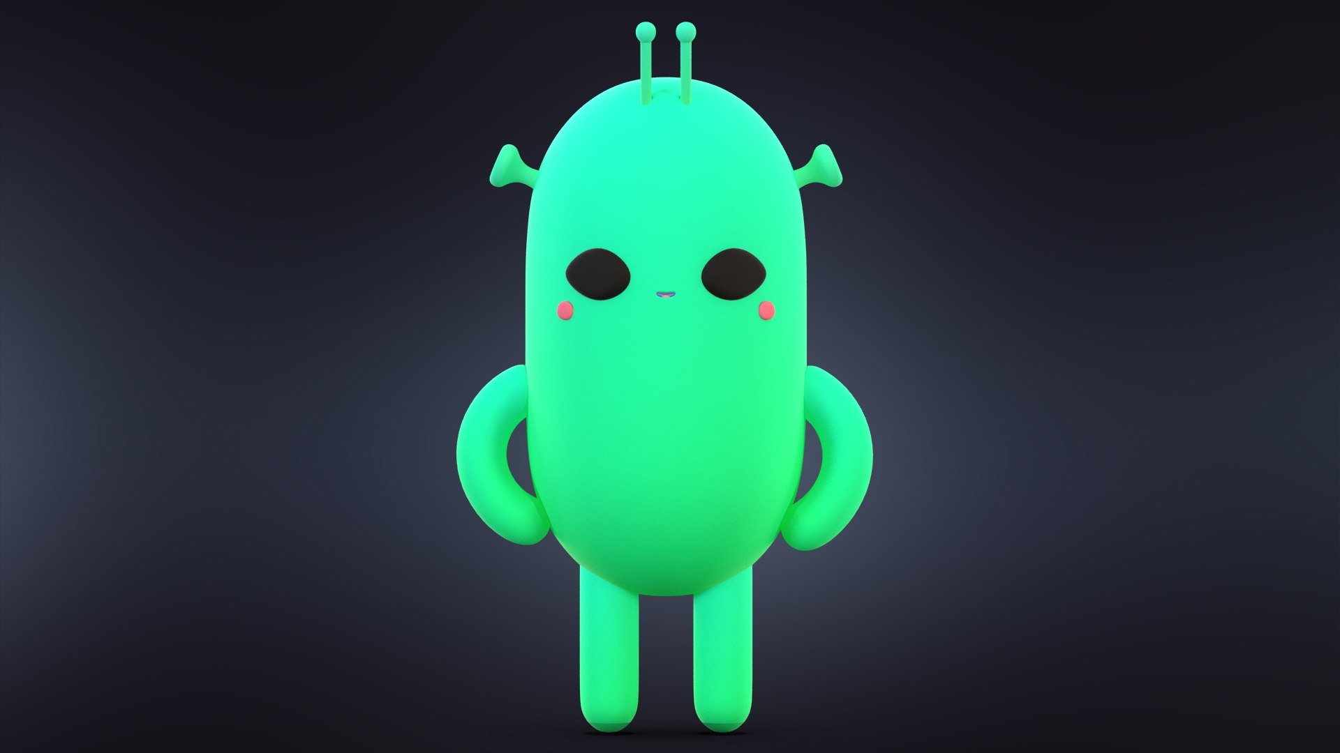 Cute Cartoon Alien 3D Model - TurboSquid 1631212