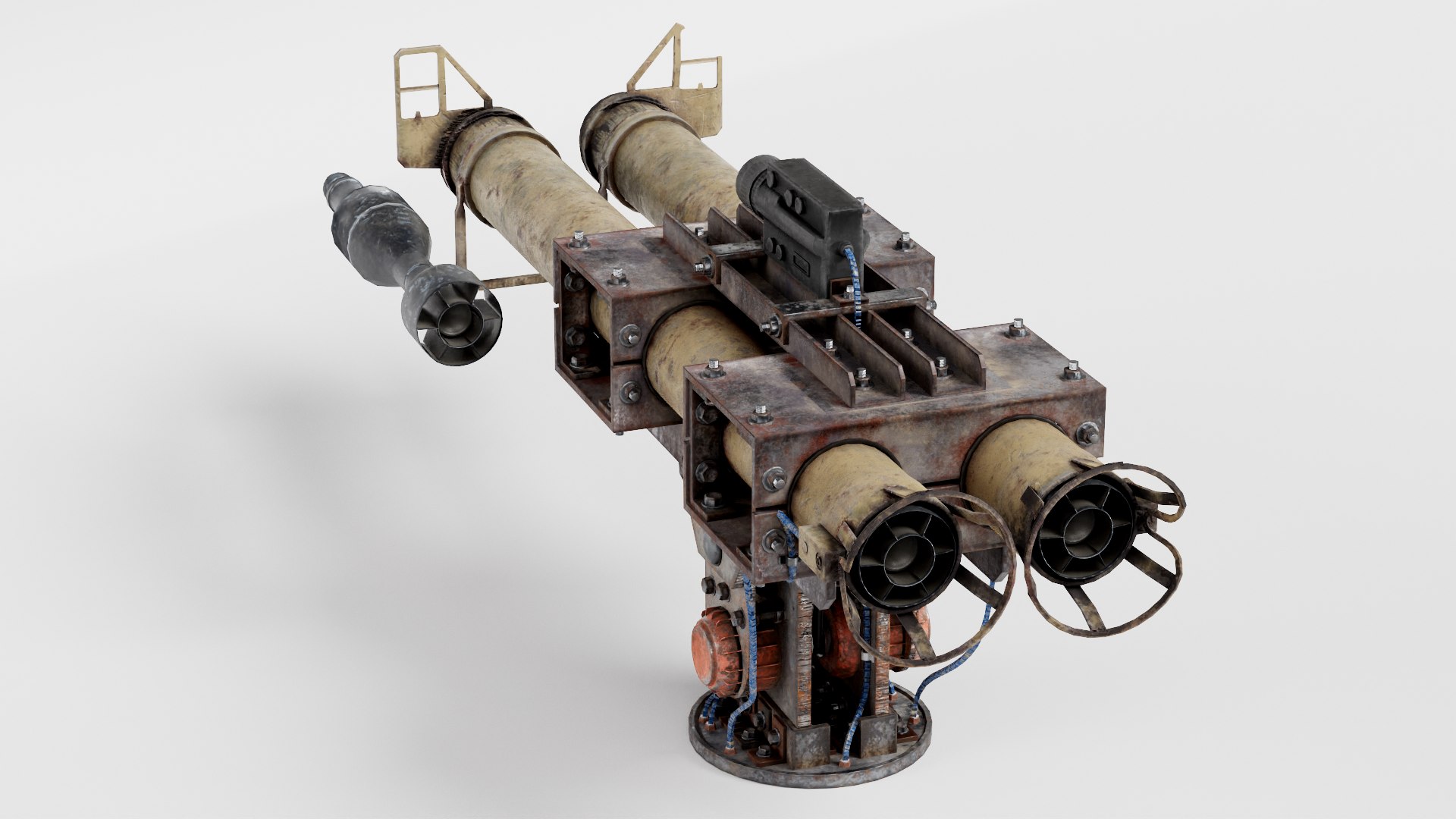 3D Super Double-barrel Rocketlauncher Turret Da1 - TurboSquid 1965111