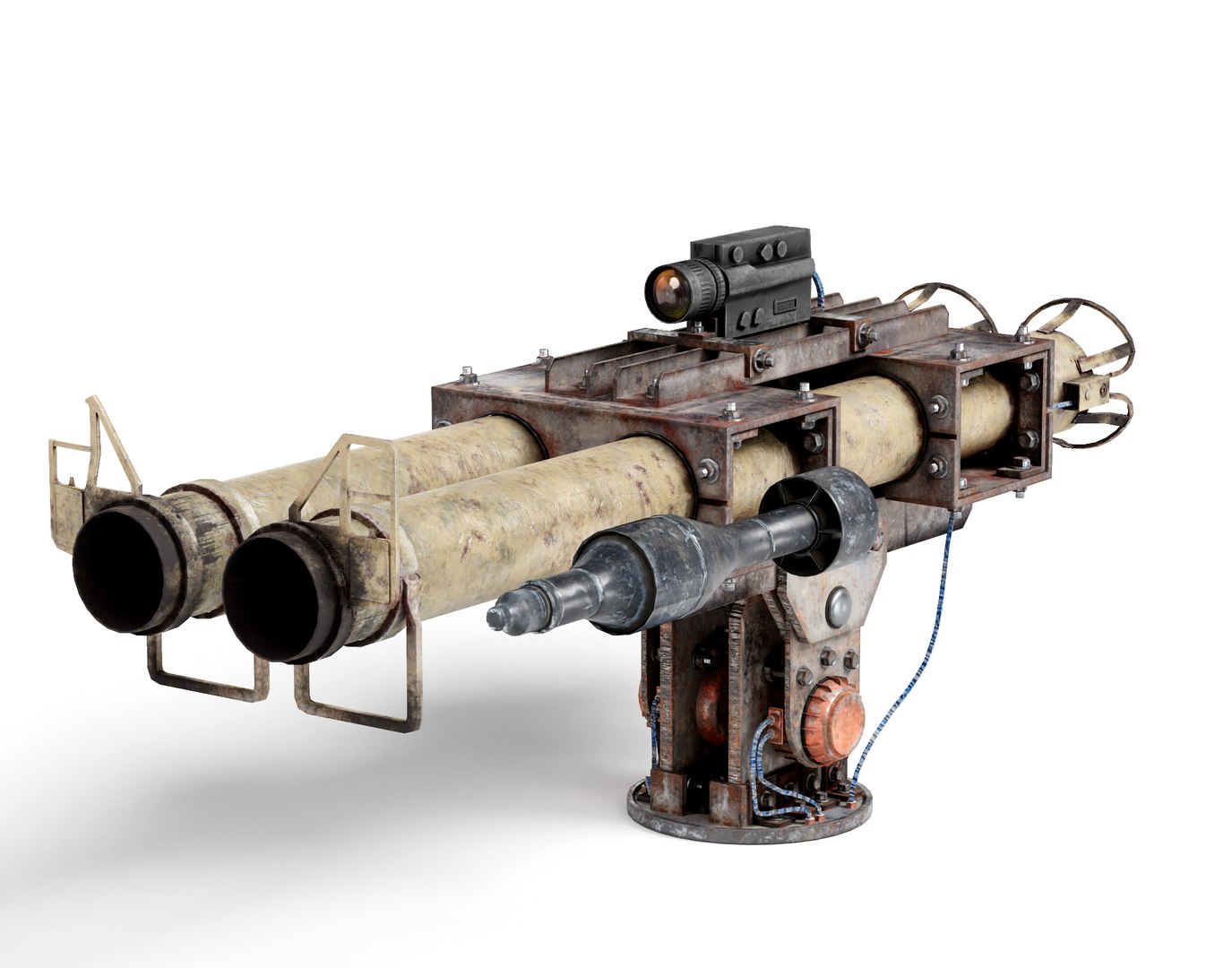 3D Super Double-barrel Rocketlauncher Turret Da1 - TurboSquid 1965111