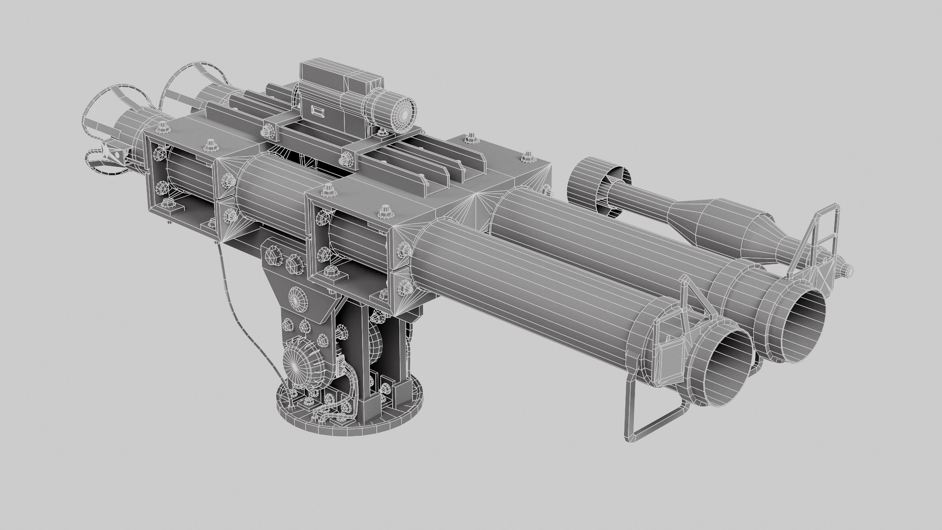 3D Super Double-barrel Rocketlauncher Turret Da1 - TurboSquid 1965111