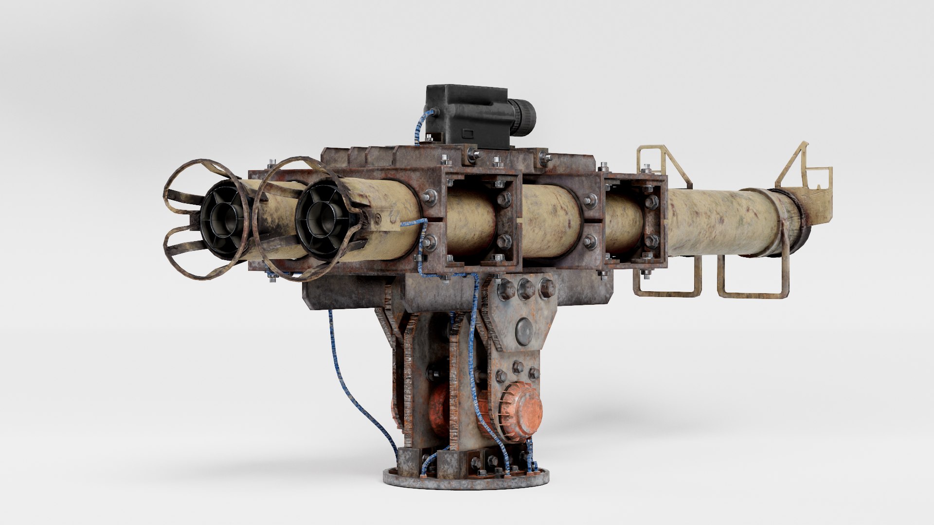 3D Super Double-barrel Rocketlauncher Turret Da1 - TurboSquid 1965111