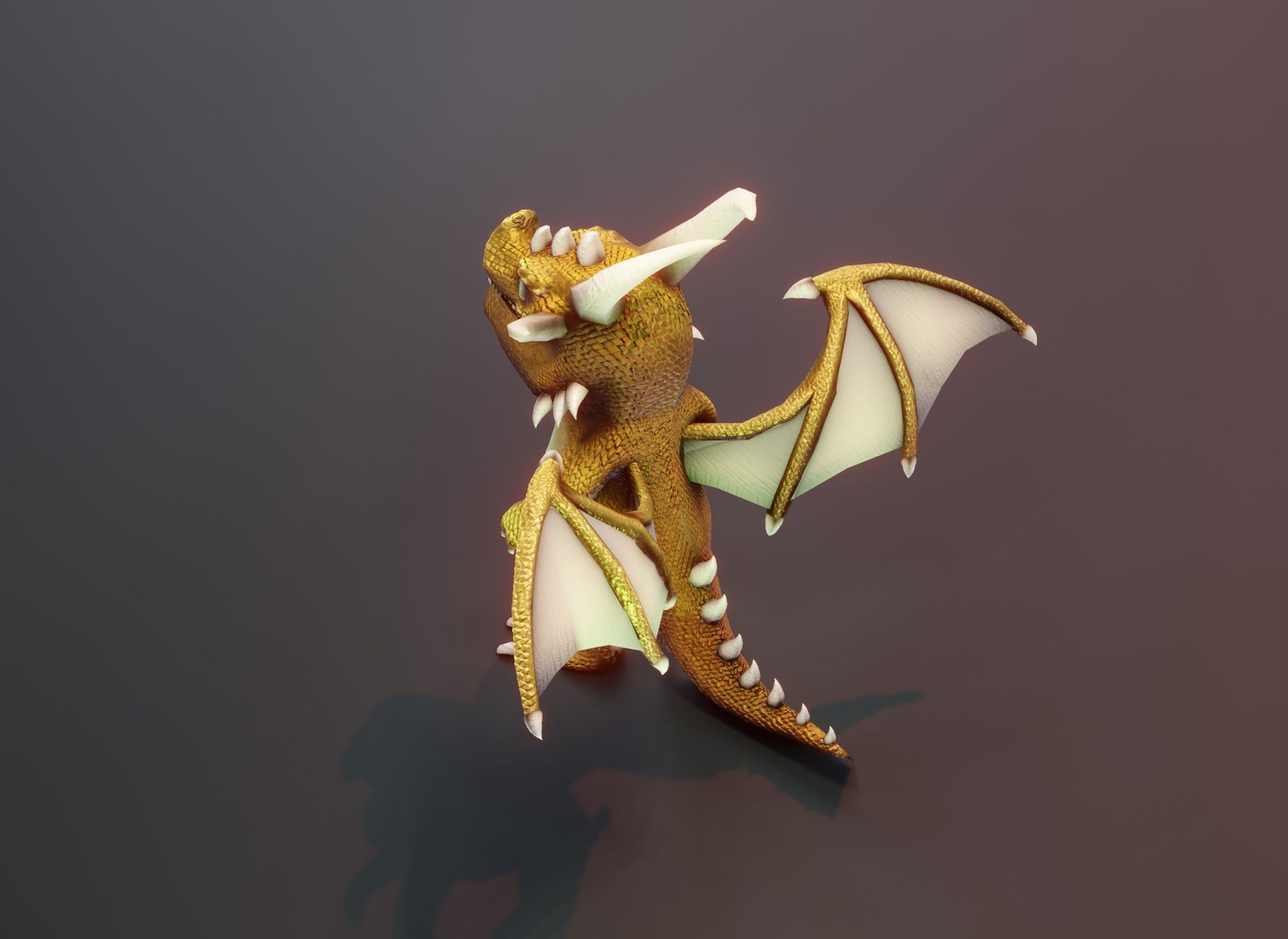 Cartoon Gold Dragon Animated Low-poly 3D Model 3D - TurboSquid 2187099