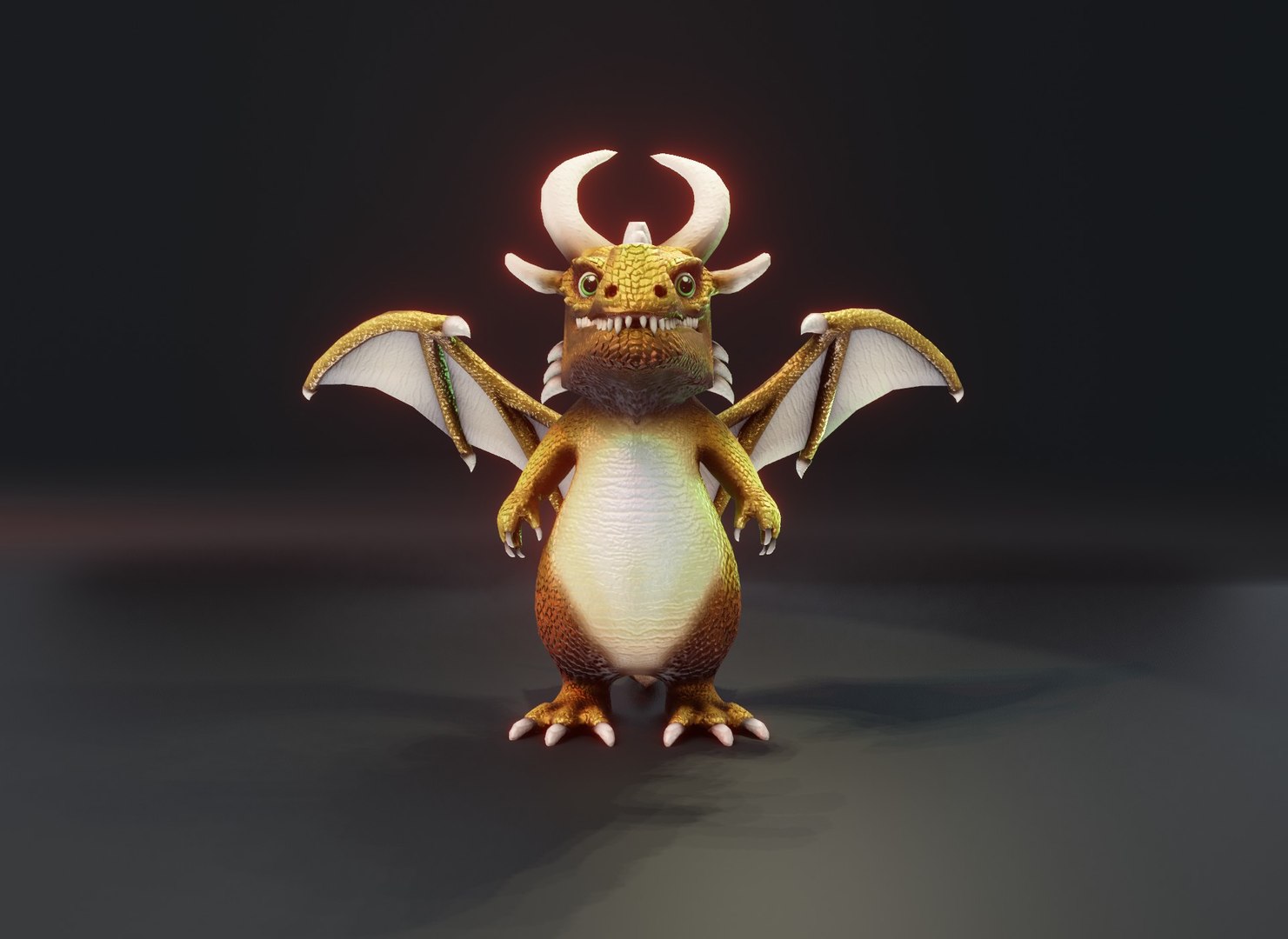 Cartoon Gold Dragon Animated Low-poly 3D Model 3D - TurboSquid 2187099