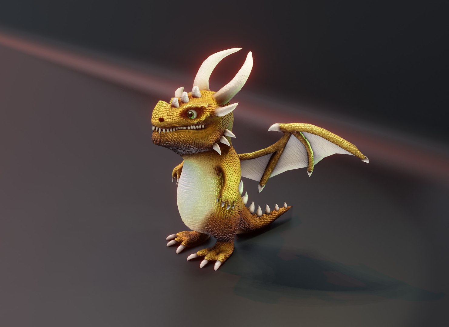 Cartoon Gold Dragon Animated Low-poly 3D Model 3D - TurboSquid 2187099