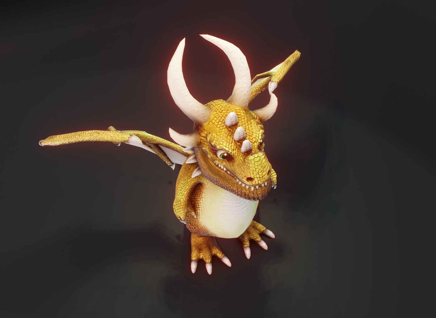 Cartoon Gold Dragon Animated Low-poly 3D Model 3D - TurboSquid 2187099